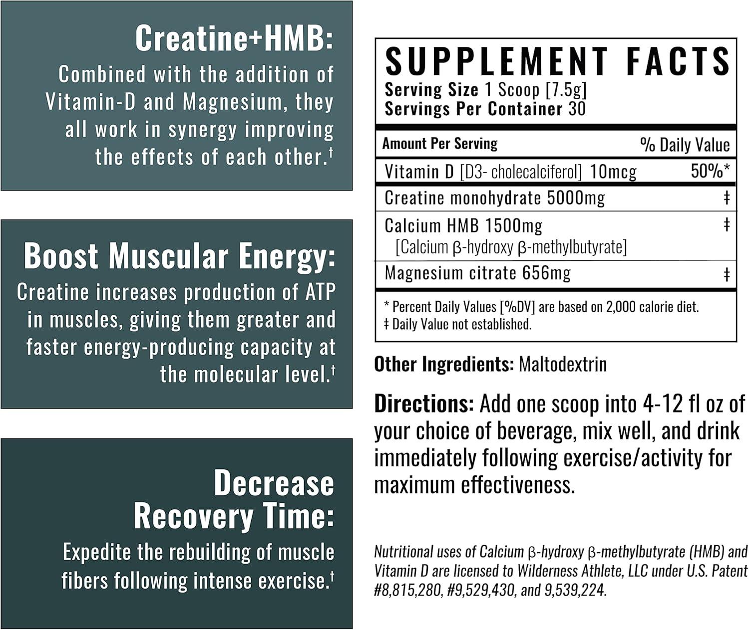 Wilderness Athlete Creatine HMB - Micronized Creatine Monohydrate ...