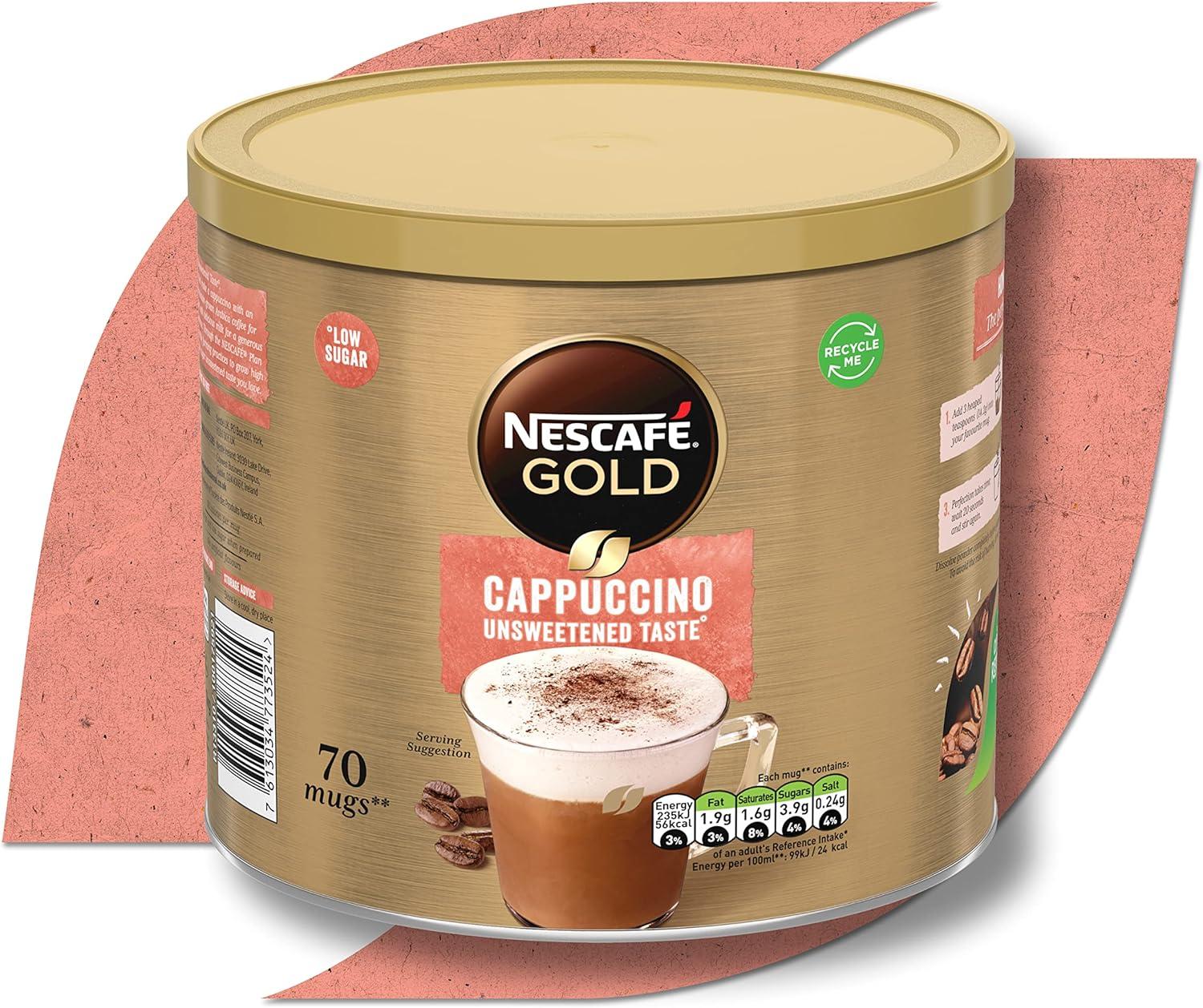 Nescafe Gold Cappuccino Unsweetened Taste Instant Coffee Tin 1 kg ...