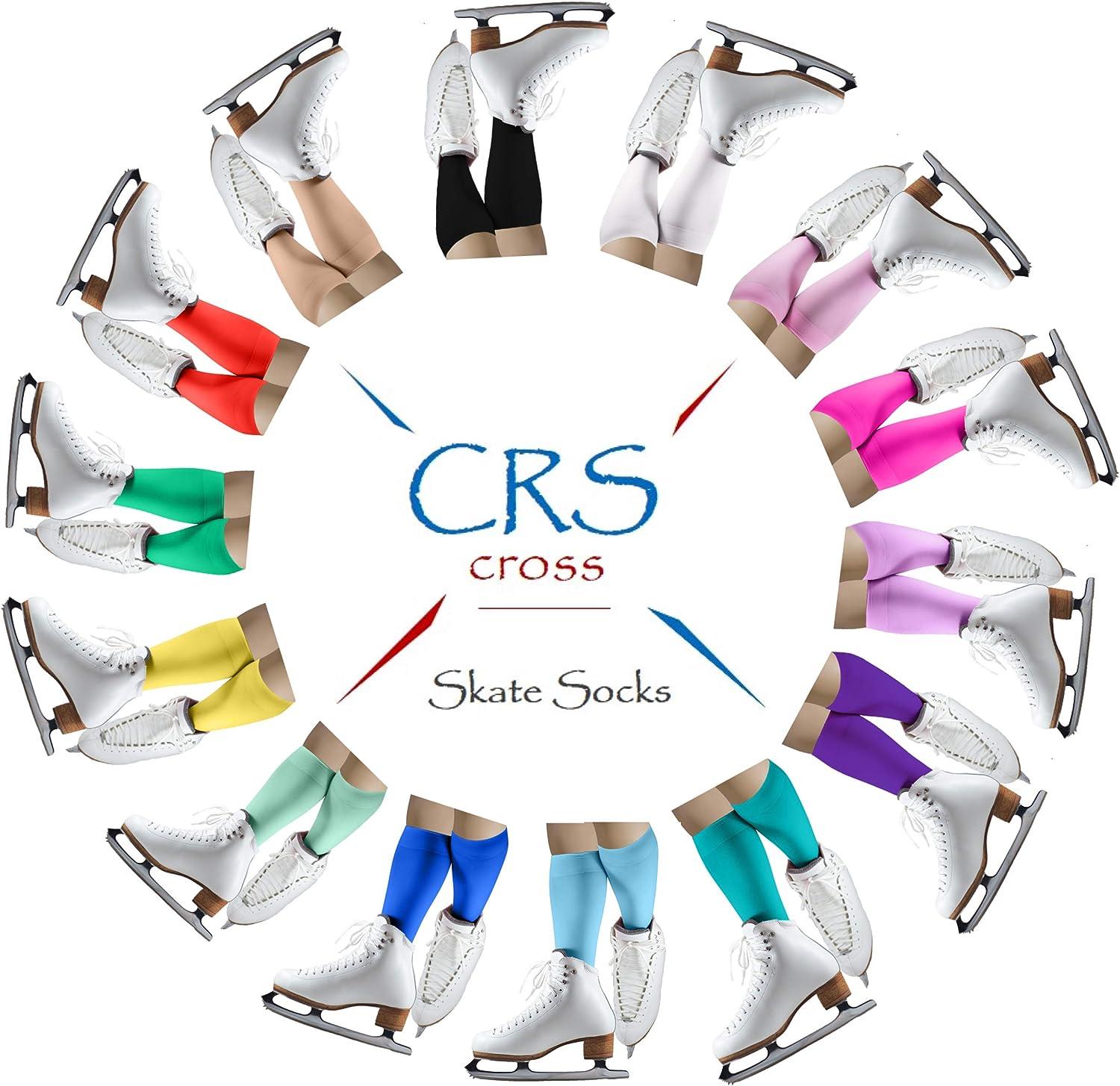 CRS Cross Figure Skating Socks (2 Pair) Knee High Footed Skate Socks ...