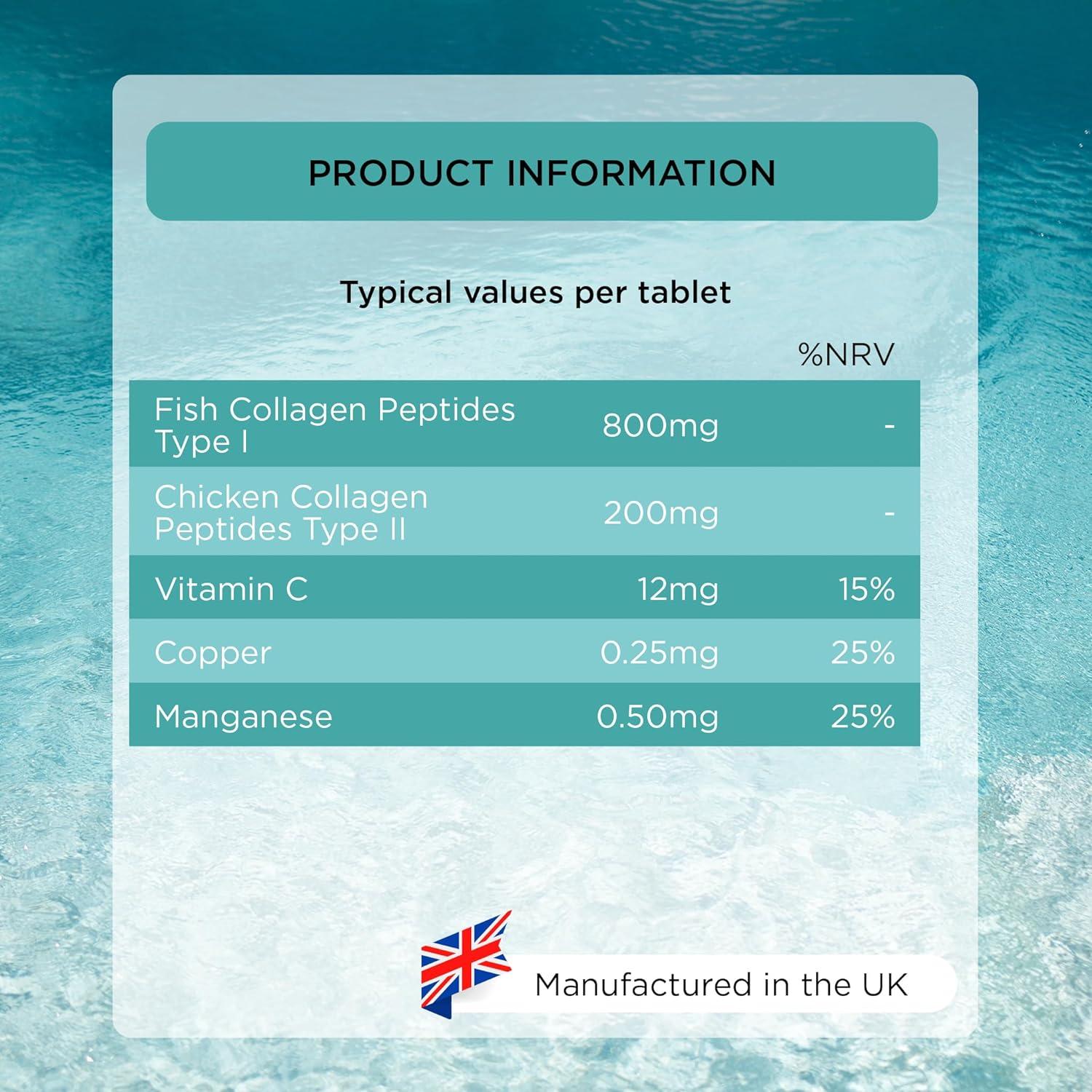 Healthspan 1000mg Marine Collagen Complex 60 Tablets | Type I 800mg ...