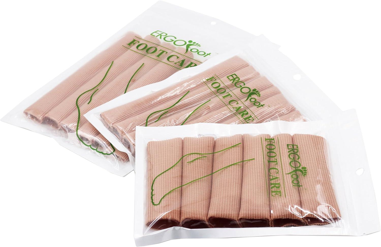 ERGOfoot Open Toe Tubes Fabric Gel Lined Sleeve Toe Protectors for ...