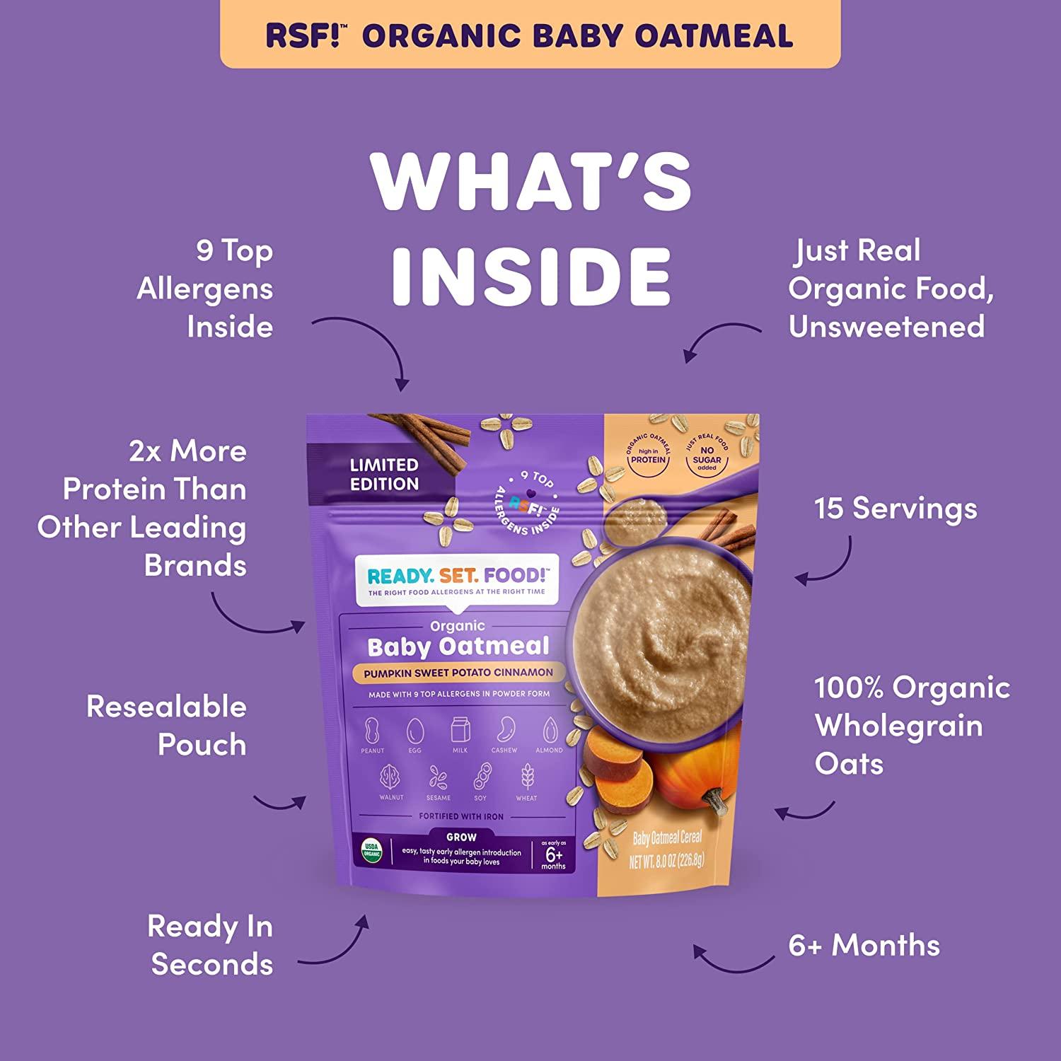Organic Baby Oatmeal Cereal with Limited Edition Pumpkin Sweet Potato ...