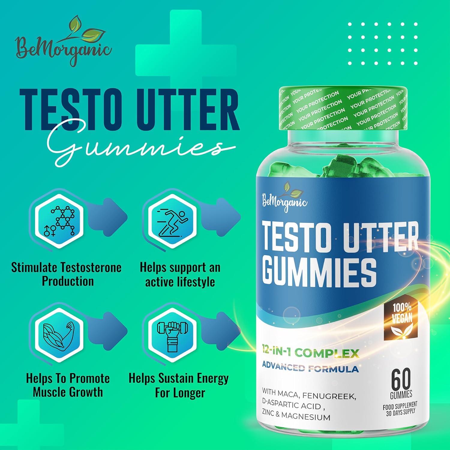 BeMorganic Testo Gummies for Men - Vegan Gummies Natural Booster - 13 ...