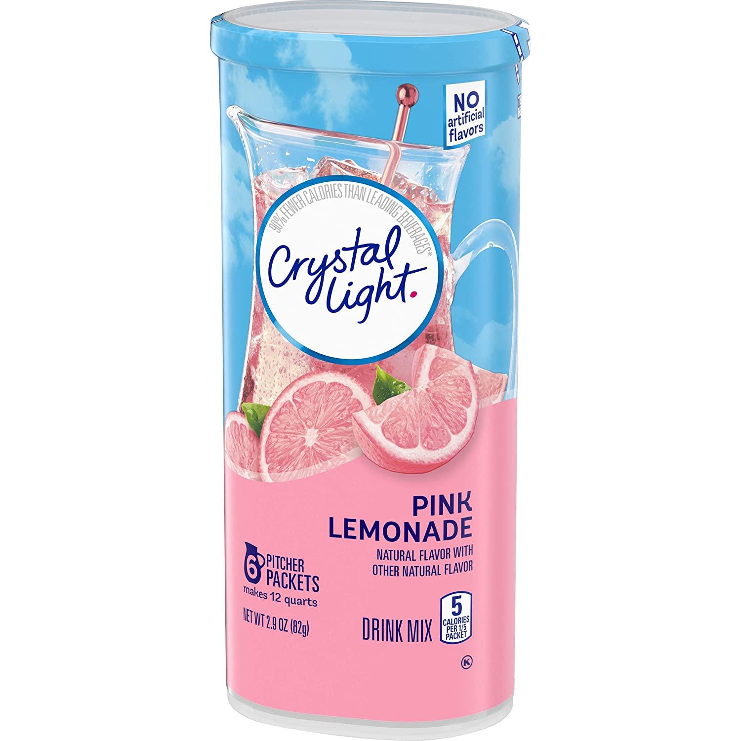 Crystal Light Pink Lemonade Powdered Drink Mix - 6 Count Packets ...