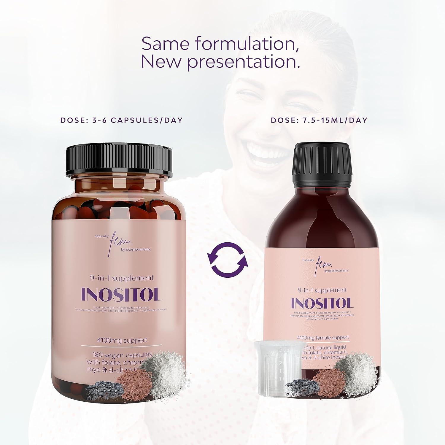 Inositol Myo & D-Chiro PCOS 4100MG Liquid Supplement - Hormonal Balance ...