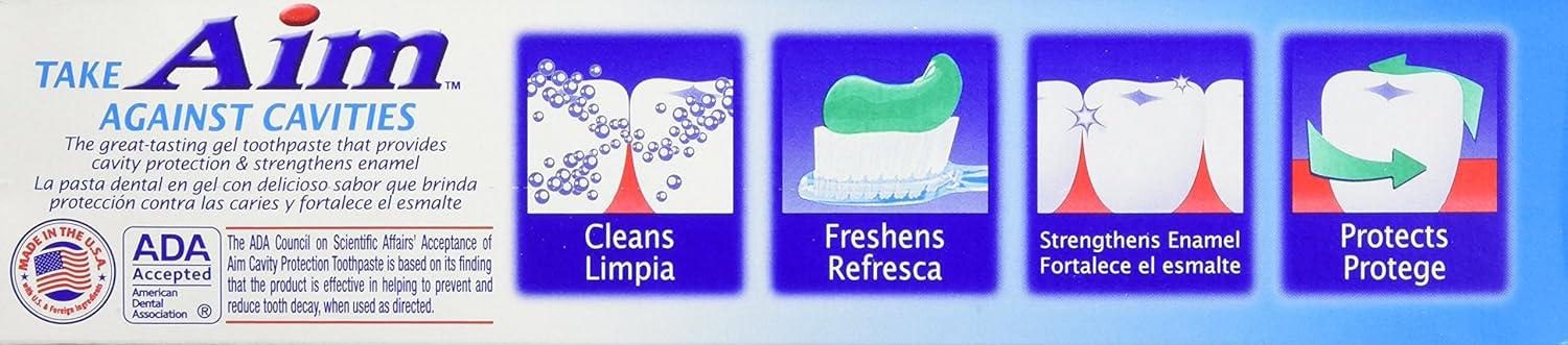 Aim Cavity Protection Toothpaste Mint Gel 5.5oz (Pack of 3) - Oral Care ...