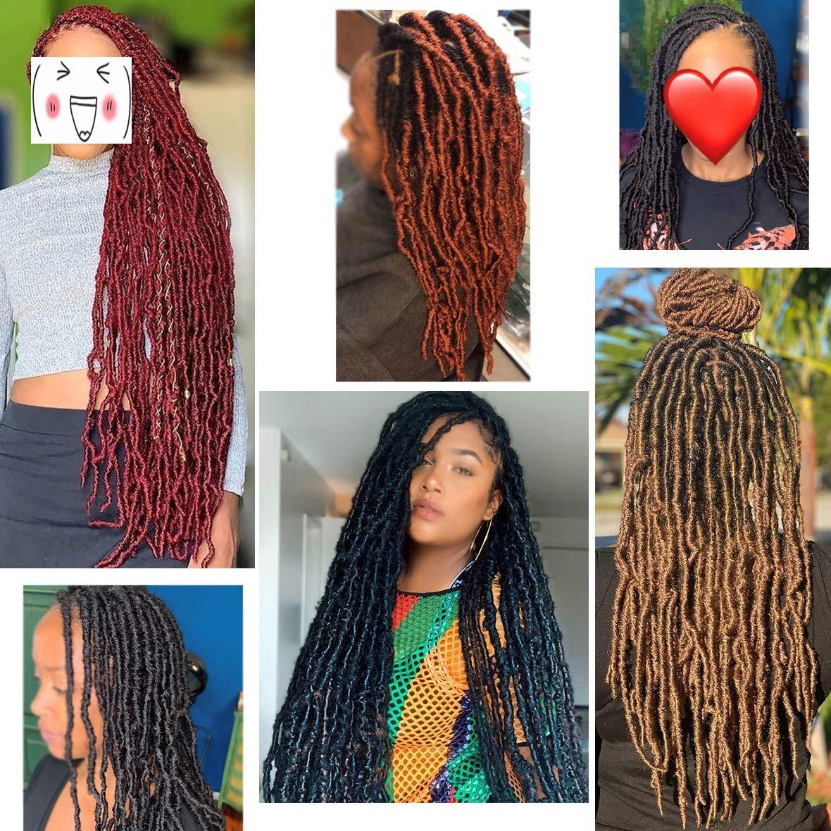 Leeven 18 Inch 7 Packs Pre-looped Faux Locs Crochet Braids - Natural ...