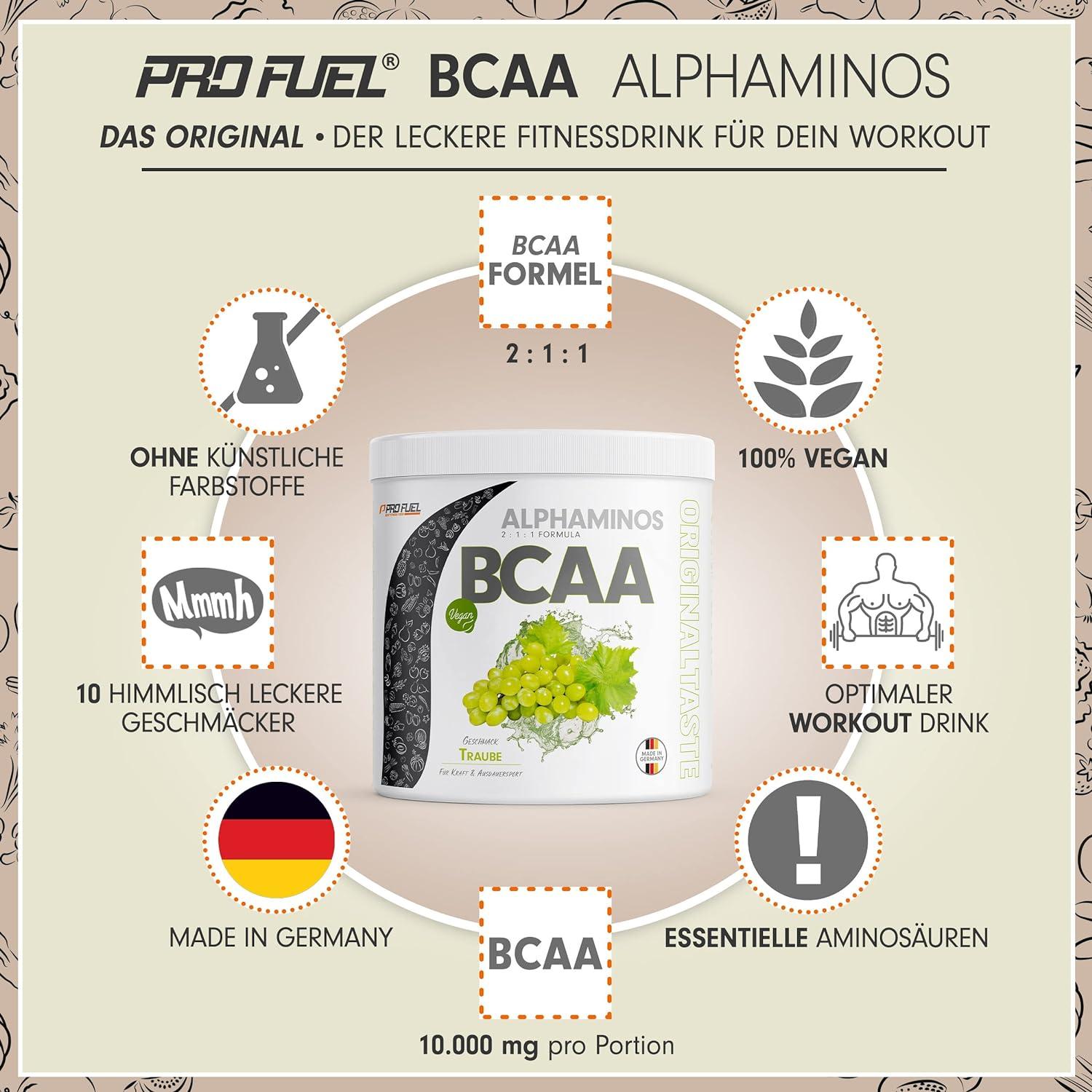 Alphaminos BCAA Powder 300g - Test Winner in Grape Flavor | Essential ...