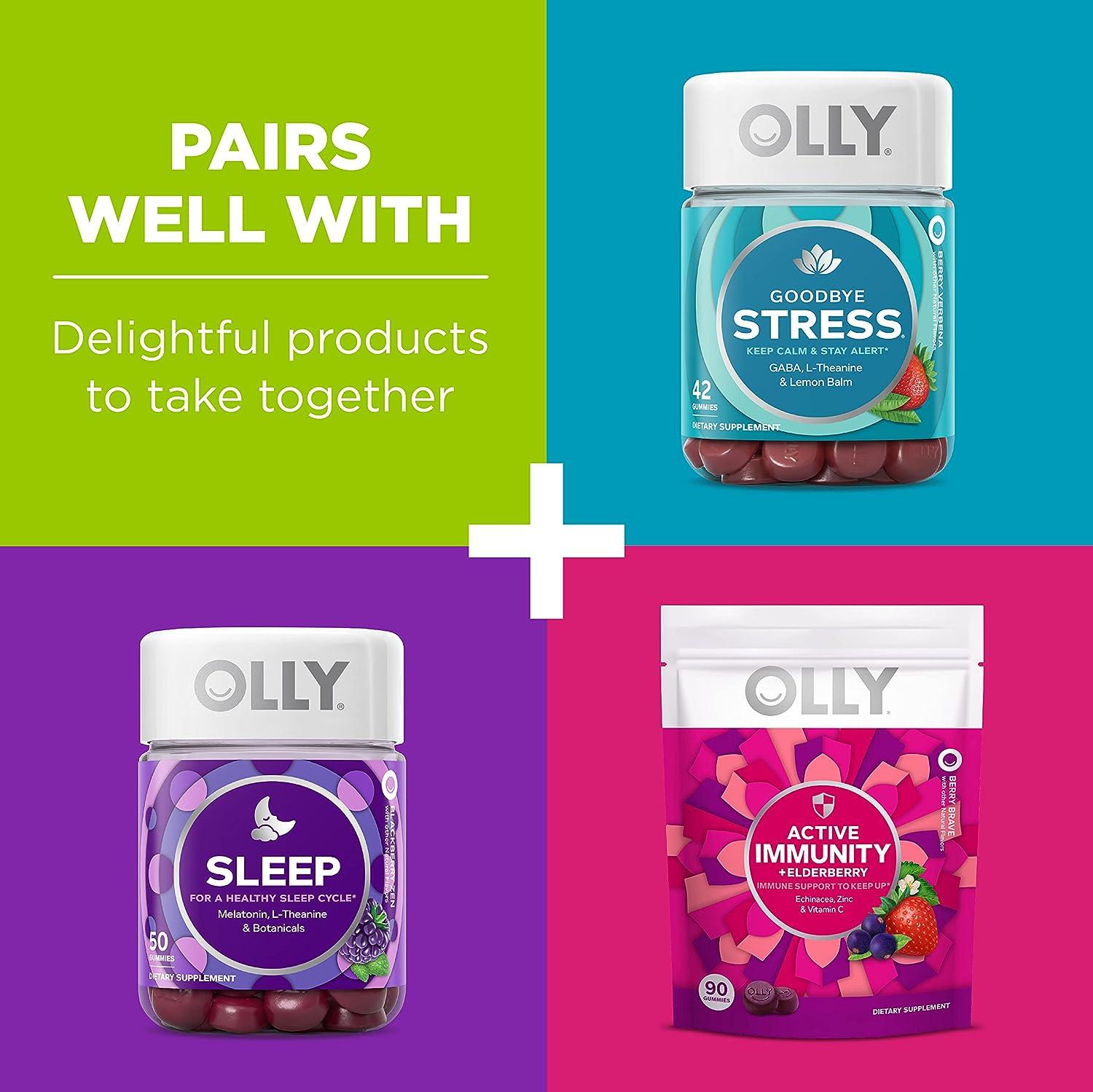 OLLY Daily Energy Gummy - Caffeine Free, Vitamin B12, CoQ10, Goji Berry ...
