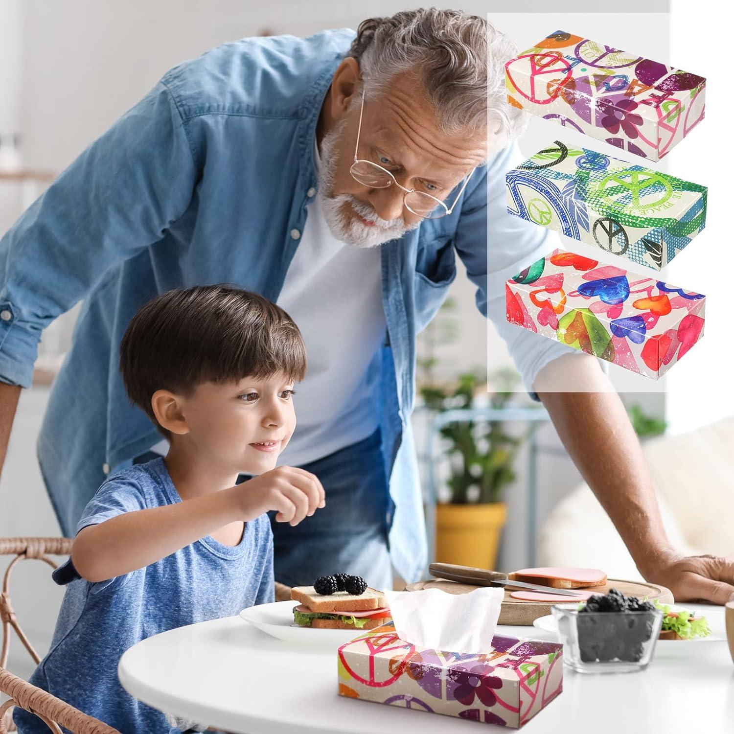 12 Pack 2 Ply Peace and Love Facial Tissue Boxes - Soft & Disposable ...