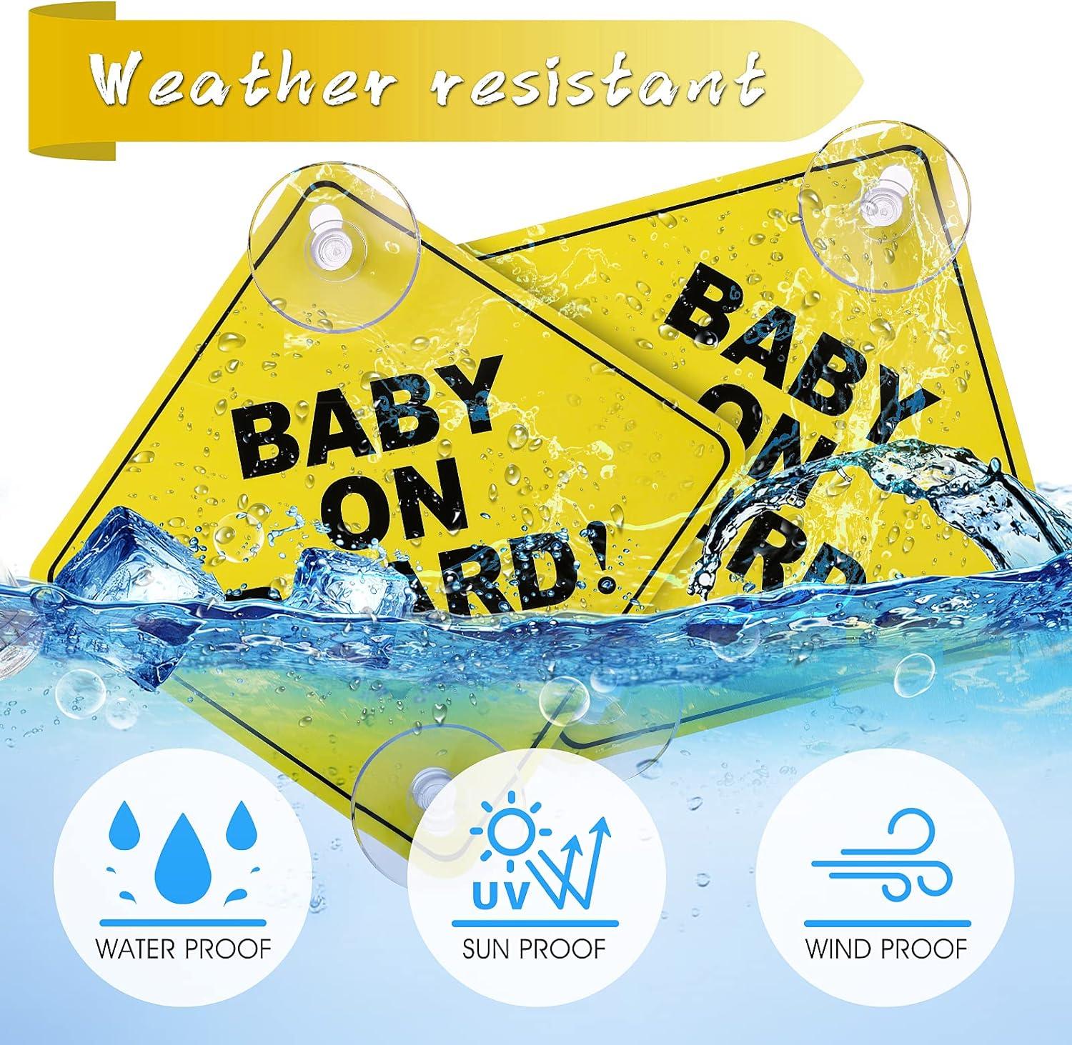 Cobee Baby on Board Car Safety Sign 2 Pcs - Double Suction Cups ...