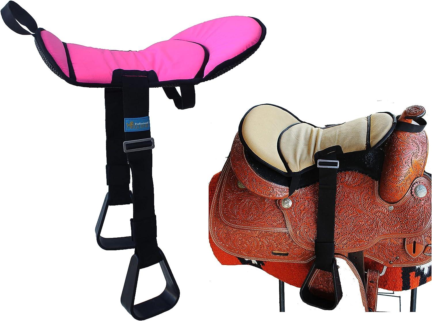 Youth Western Saddle Neoprene Padded Seat Buddy Stirrups - Hot Pink ...