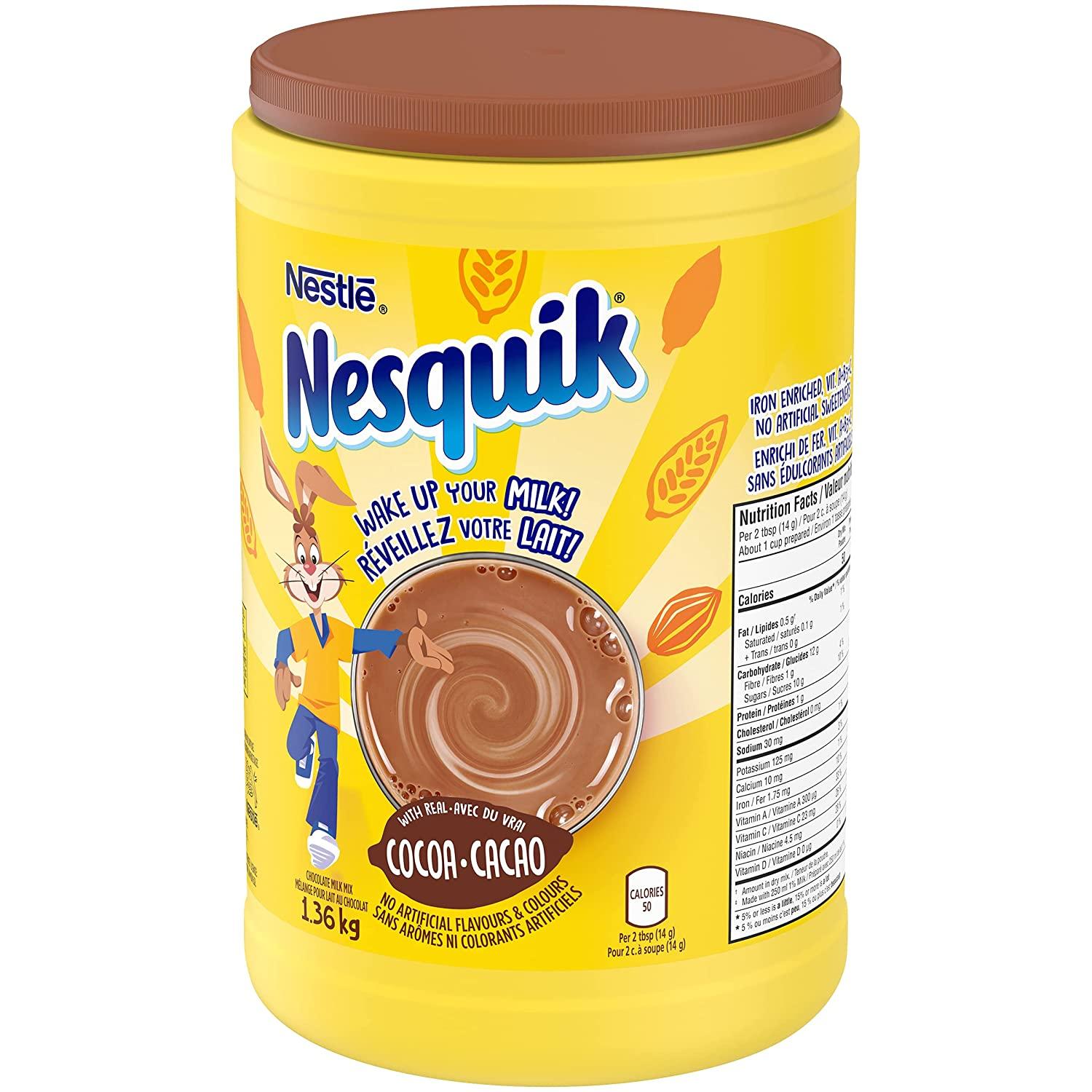 Nestle Nesquik Chocolate Milk Mix Canister 1.36 Kg/3lbs - Imported from ...
