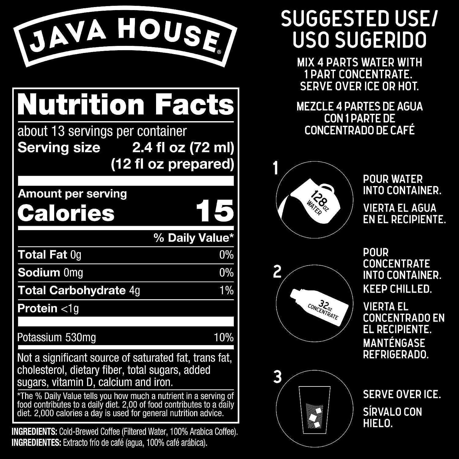 JAVA HOUSE Colombian Cold Brew Coffee Liquid Concentrate - 32 Ounce ... JAVA HOUSE Colombian Cold Brew Coffee Liquid Concentrate - 32 Ounce ...