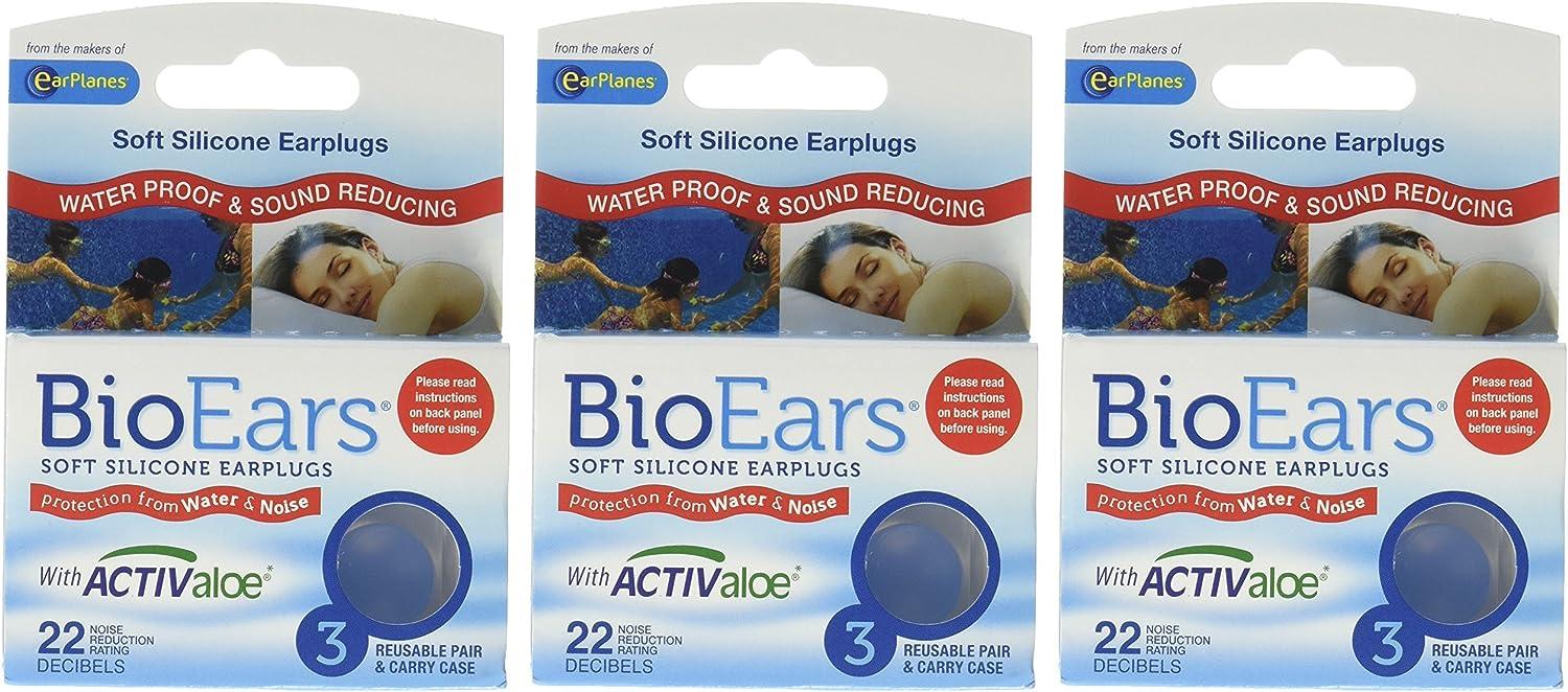 BioEars Soft Silicone Earplugs - 3 Pair Set | Noise Cancelling Ear ...