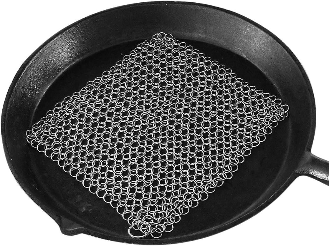 Stainless Steel Cast Iron Skillet Cleaner | Chainmail Scrubber for Pans ...