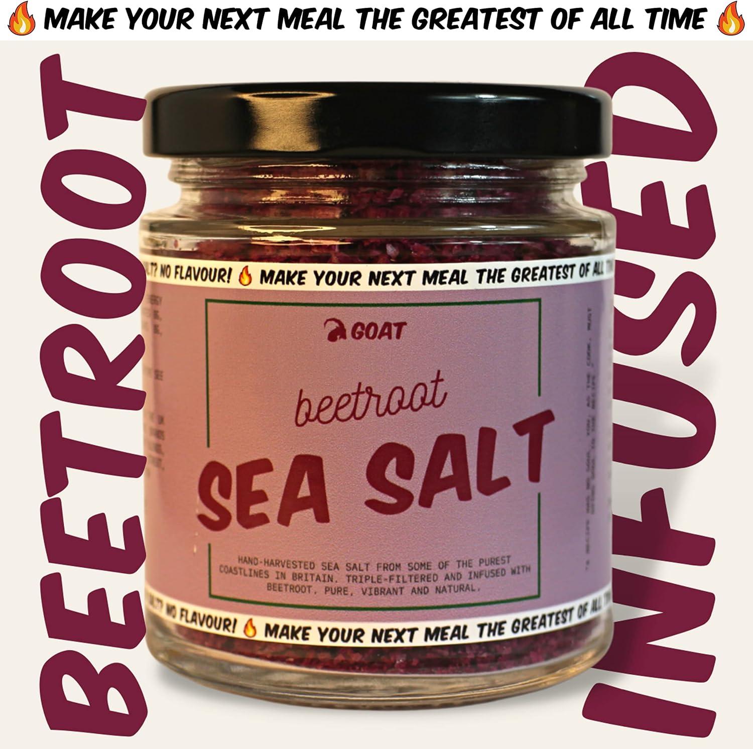 Beetroot Infused British Sea Salt Flakes - 100g Jar. Add a pop of ...