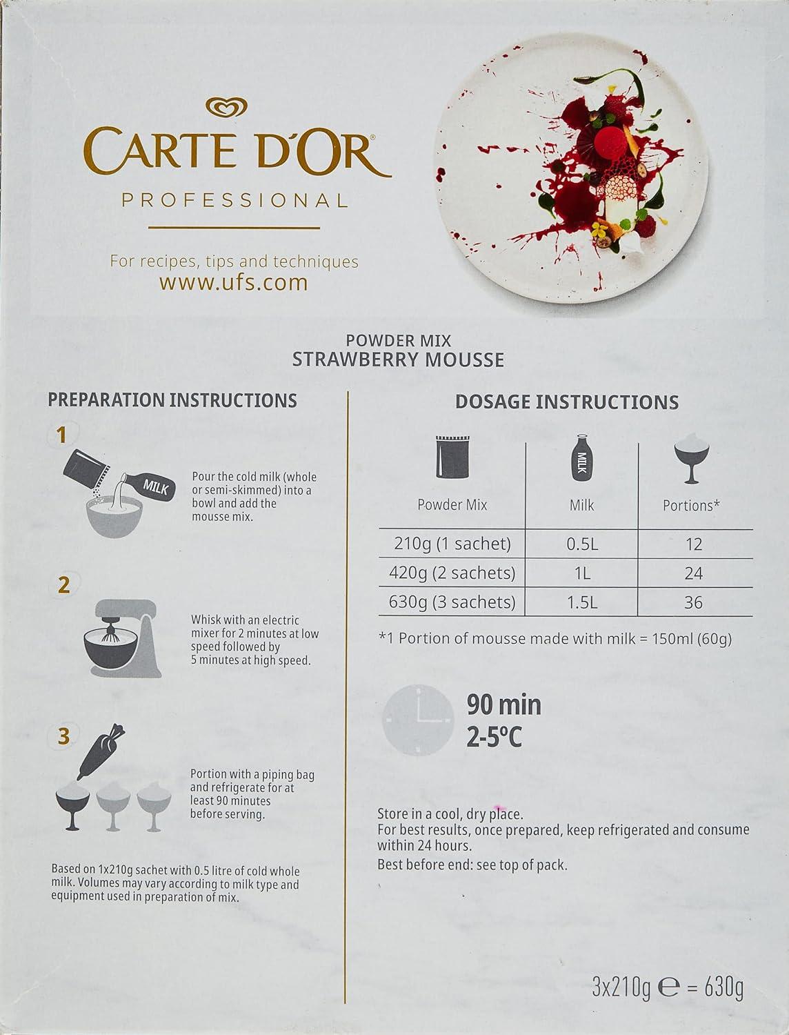 Carte d'Or 630g Strawberry Mousse Powder Mix - Make 5.4L - 1 Pack | Buy Now with Express ...