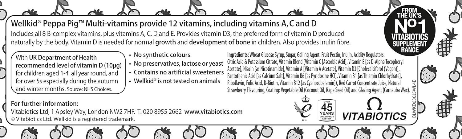 Wellkid Peppa Pig Chewable Gummy Vitamins | Vitabiotics Kids ...