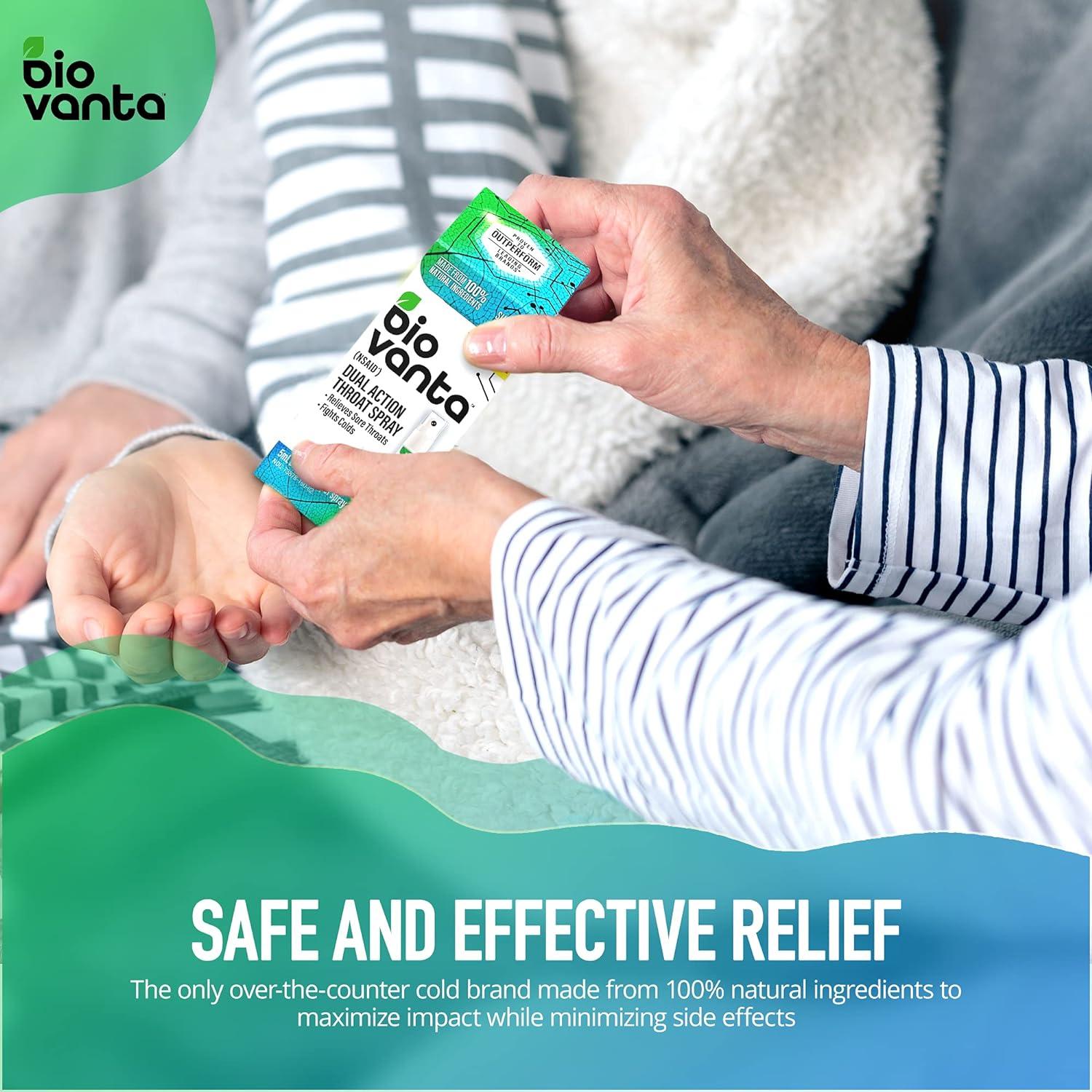 Biovanta Natural Ingredients Throat Spray for Cold and Sore Throat ...