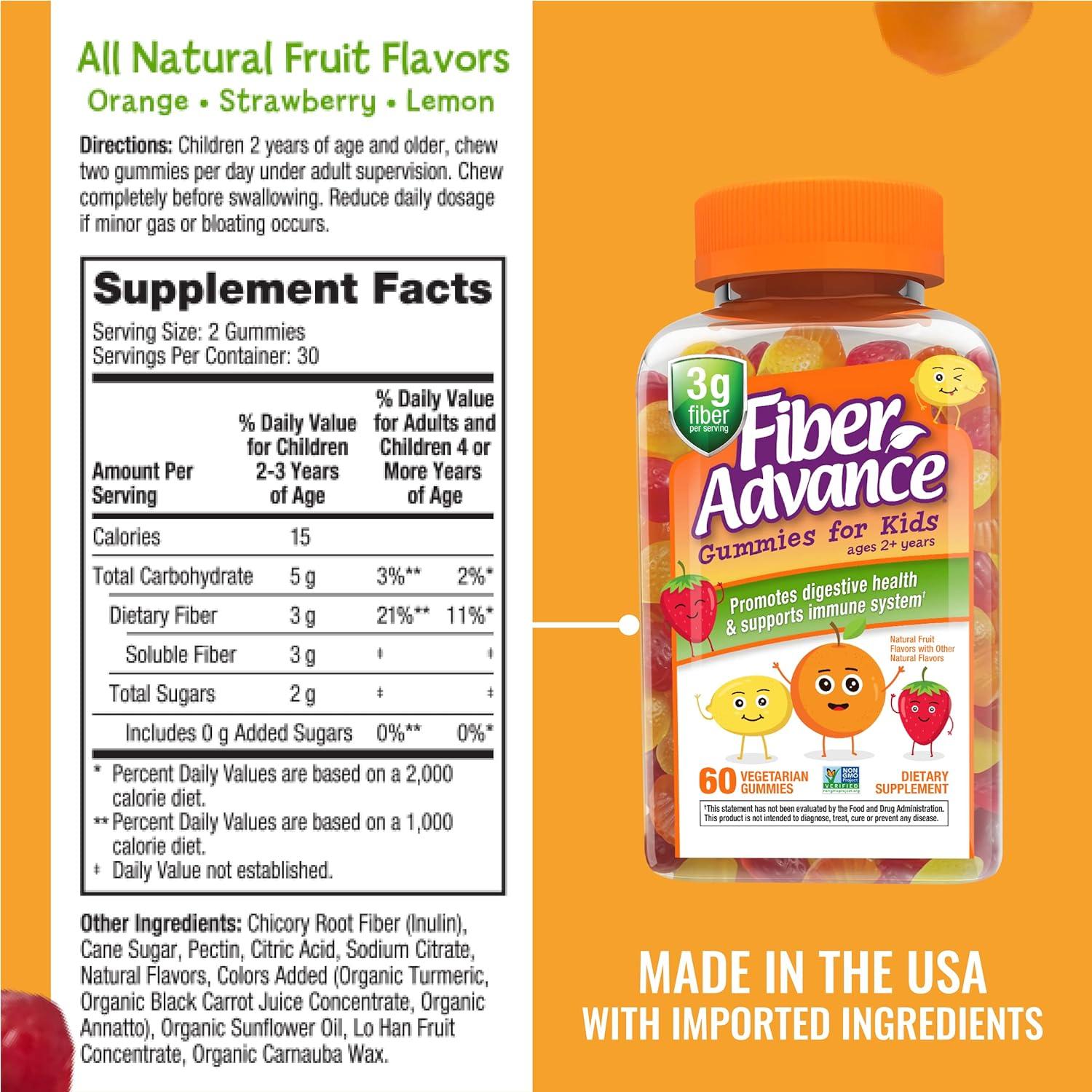 Plant Based Fiber Gummies for Kids - Chicory Root Inulin Prebiotic ...