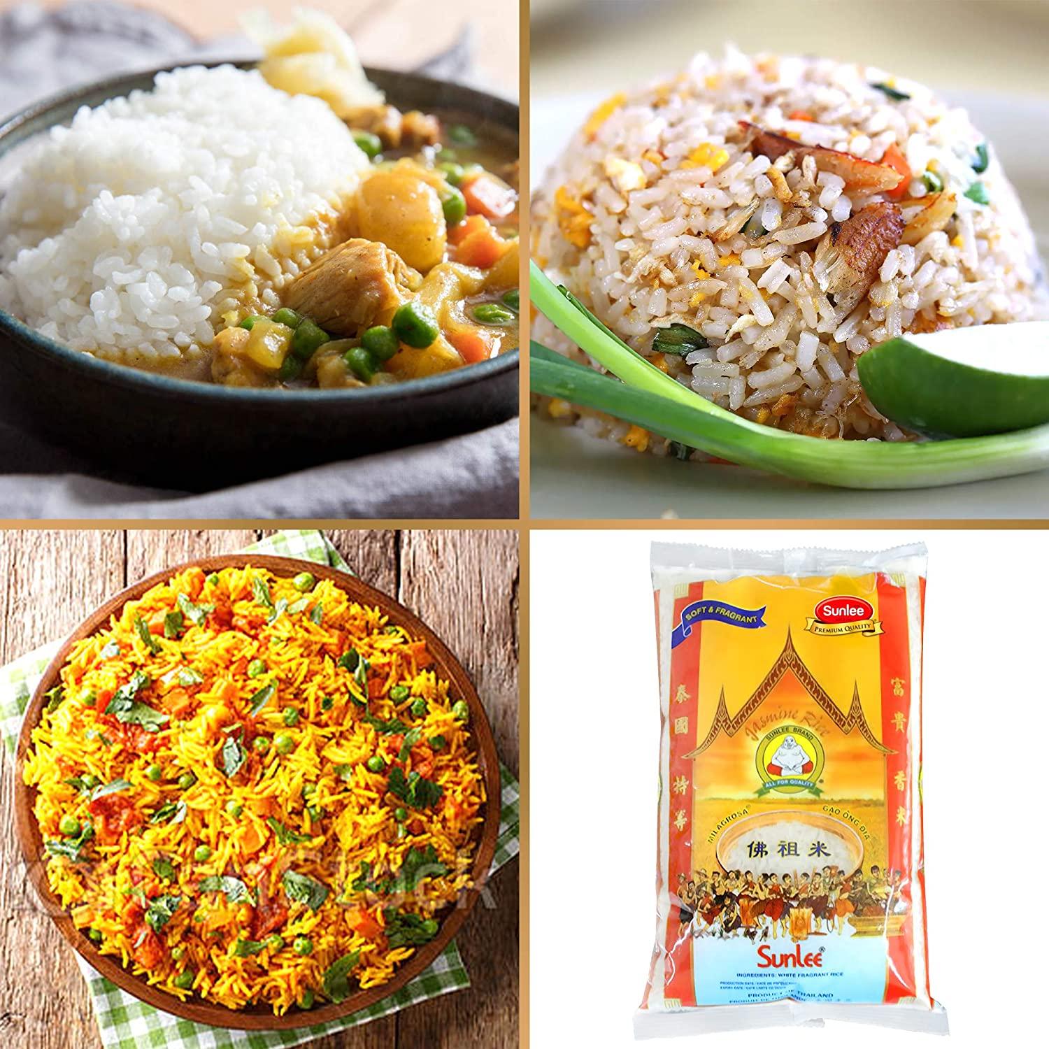 Sunlee Thai Jasmine Rice 5 lbs - Aromatic Long Grain White Rice for ...