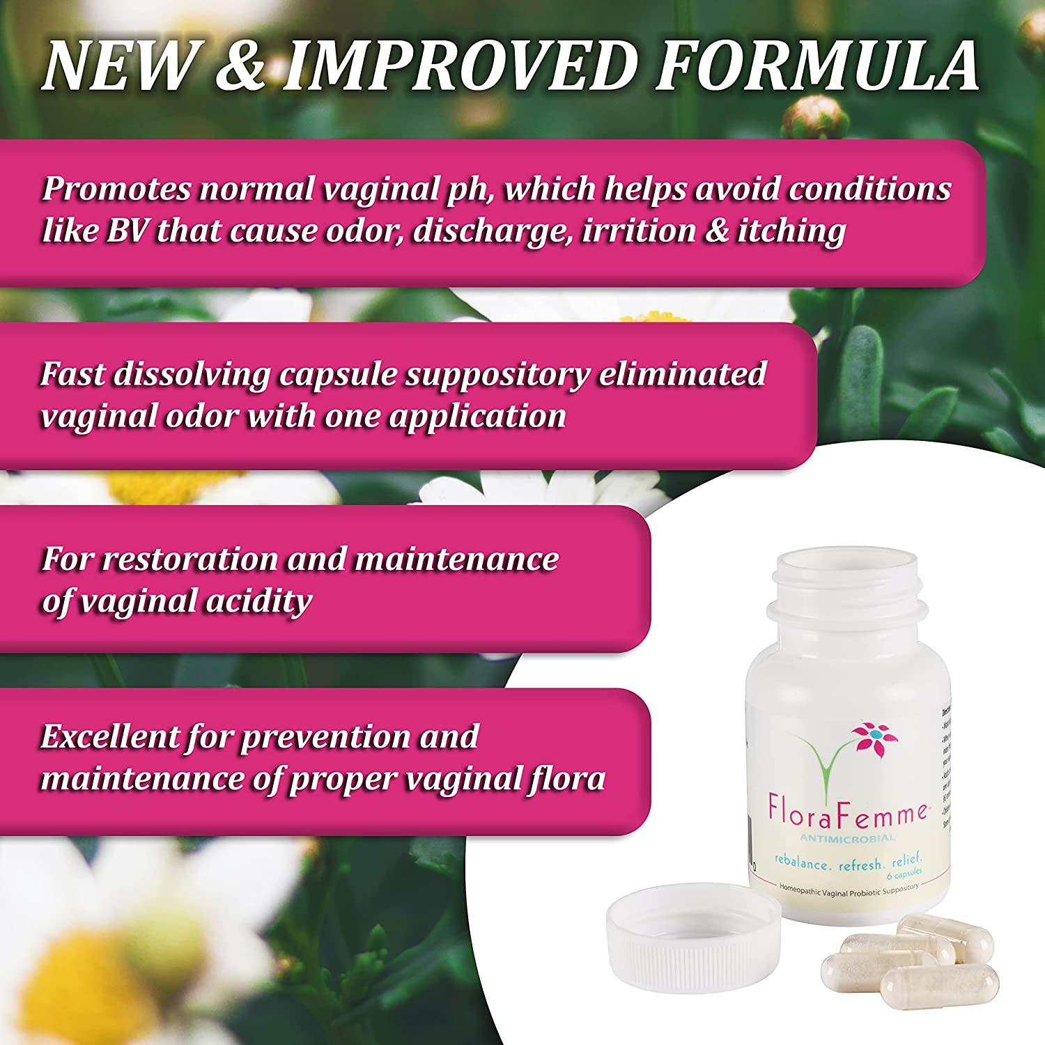 FloraFemme Vaginal Probiotics Suppository - pH Balance Support for ...