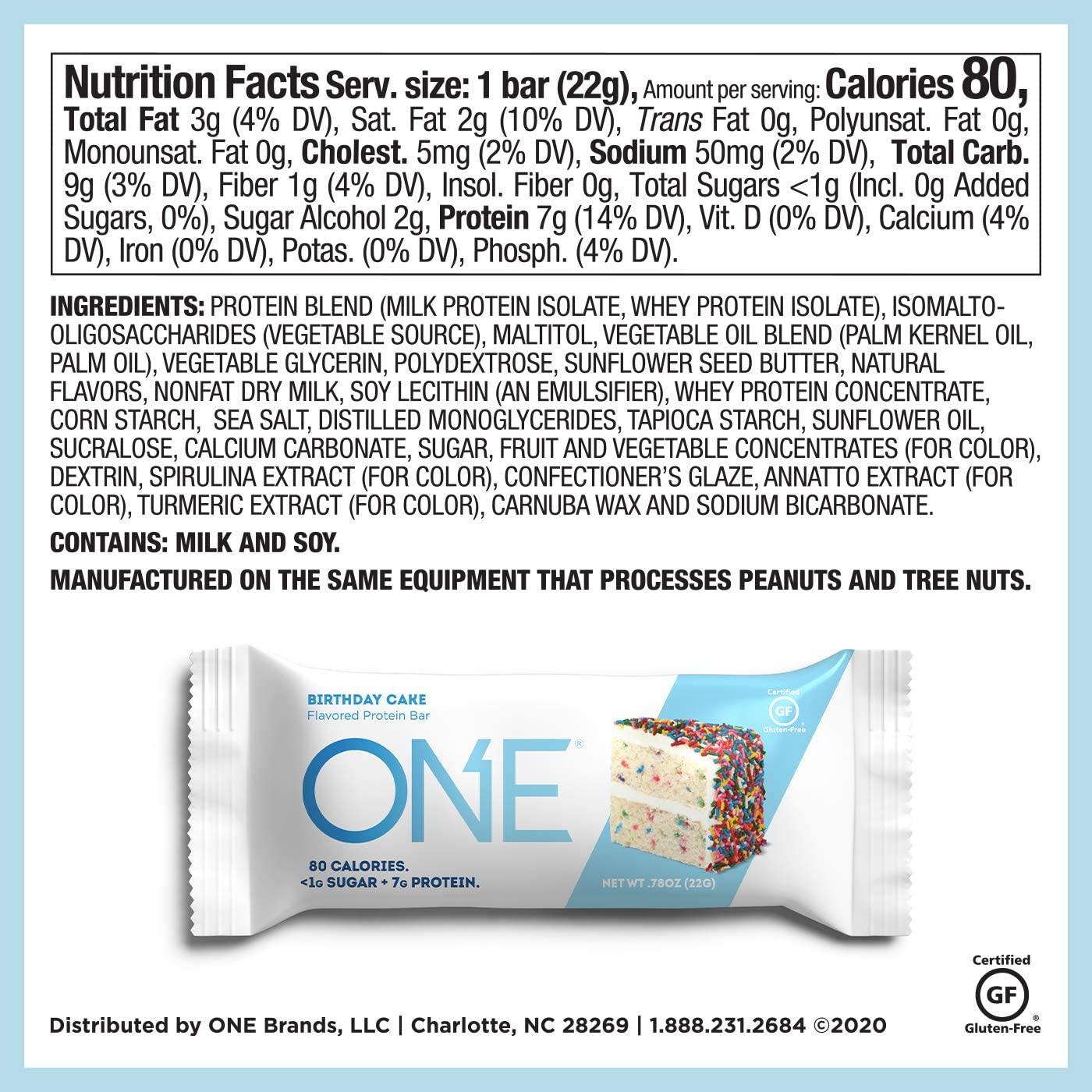 ONE MINIS Birthday Cake Protein Bars - 30-Pack Gluten-Free Bars with 7g ...