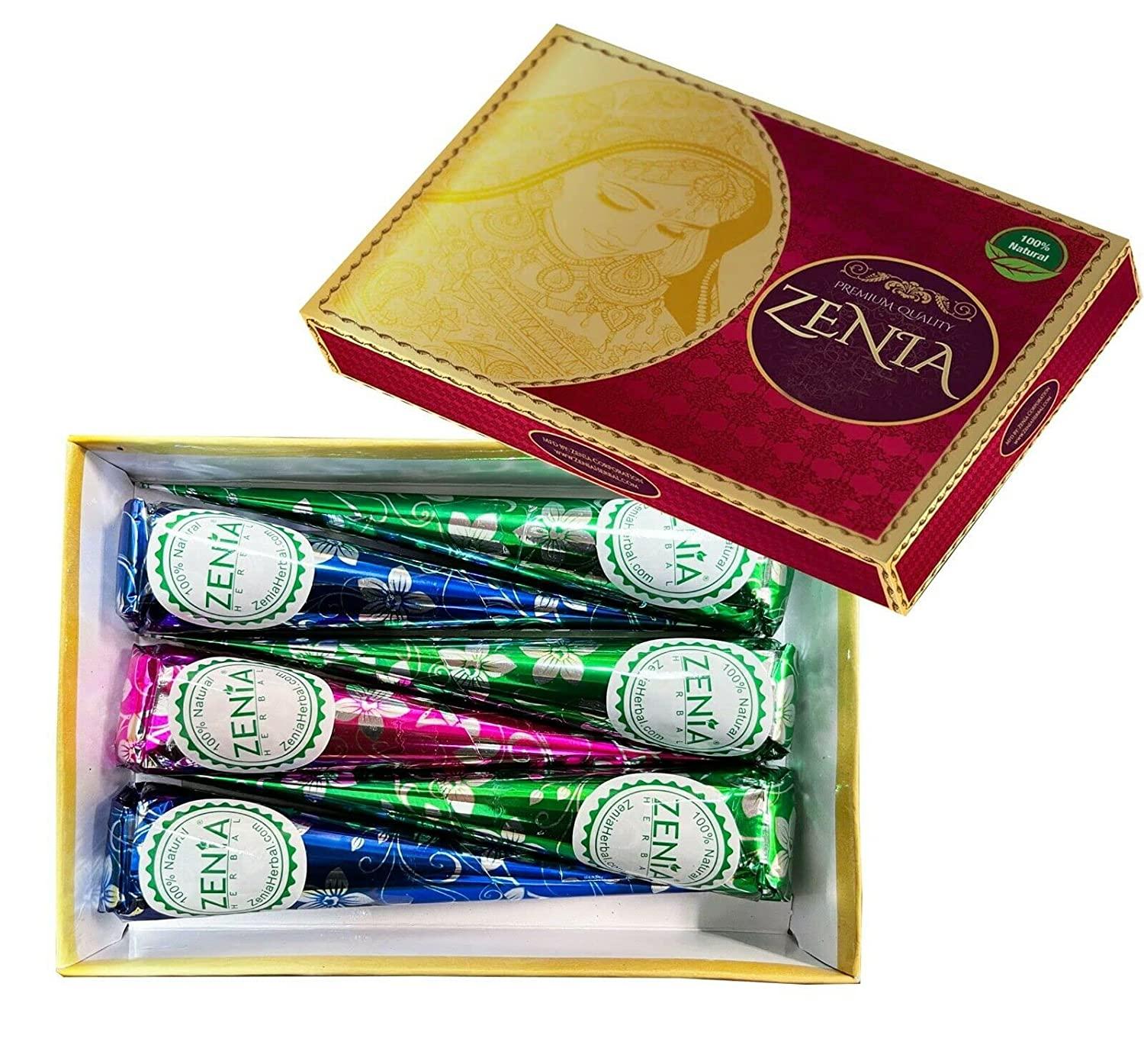 Zenia 5 Pack 100% Natural Henna Paste Hair Dye Cones - Reddish Brown ...