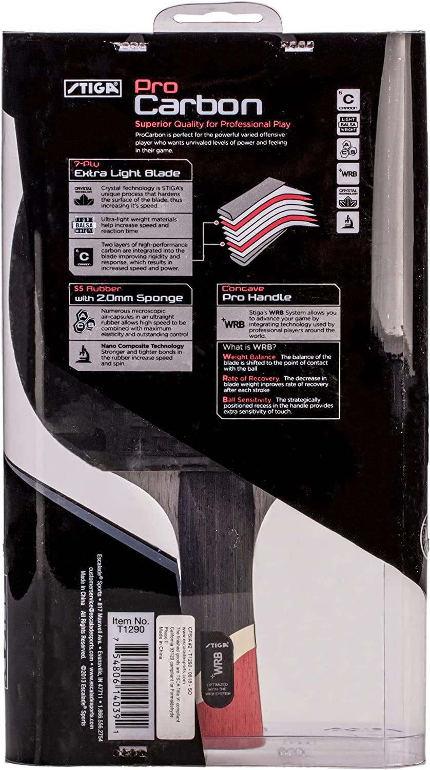 STIGA Pro Carbon Table Tennis Racket - Tournament-Ready with Carbon ...