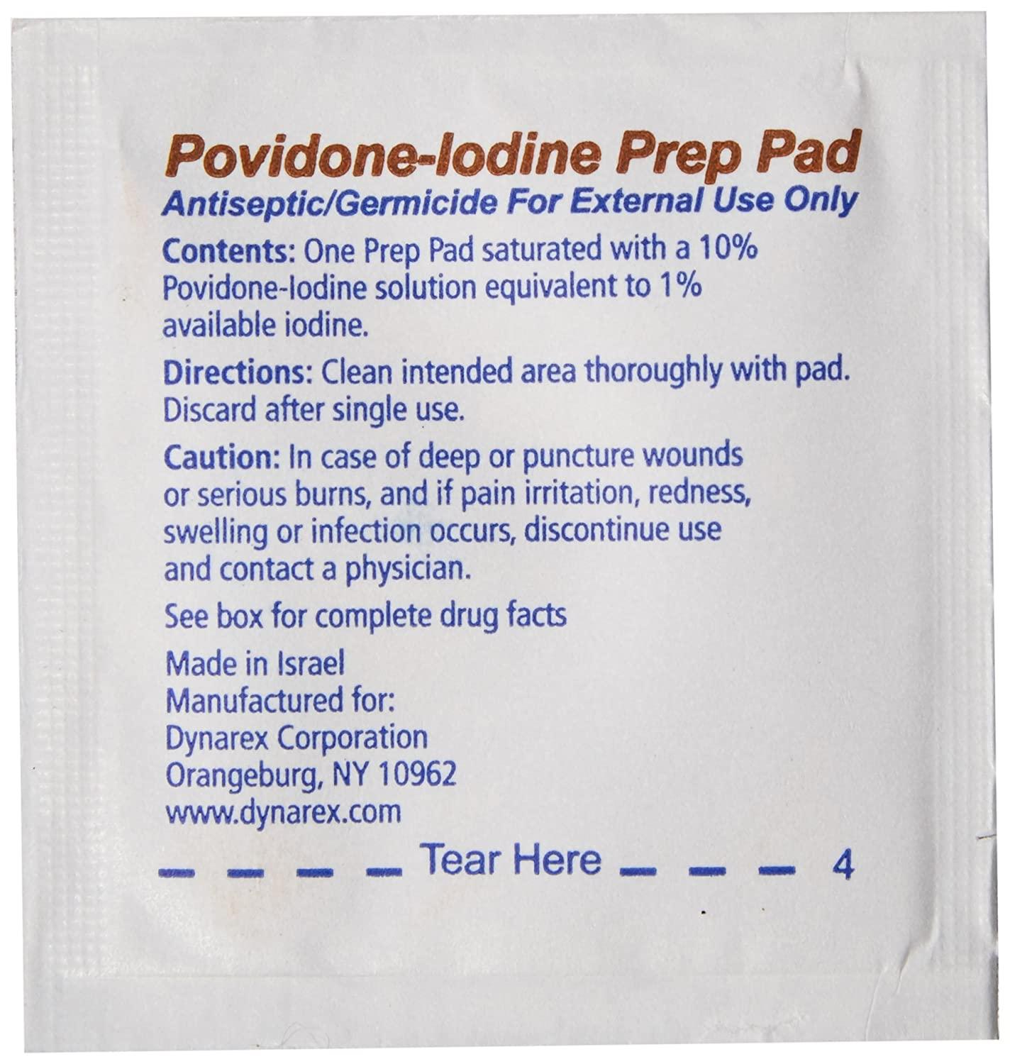 Dynarex Povidone-Iodine Prep Pad Medium - 100pcs/box | Antiseptic Wipes ...