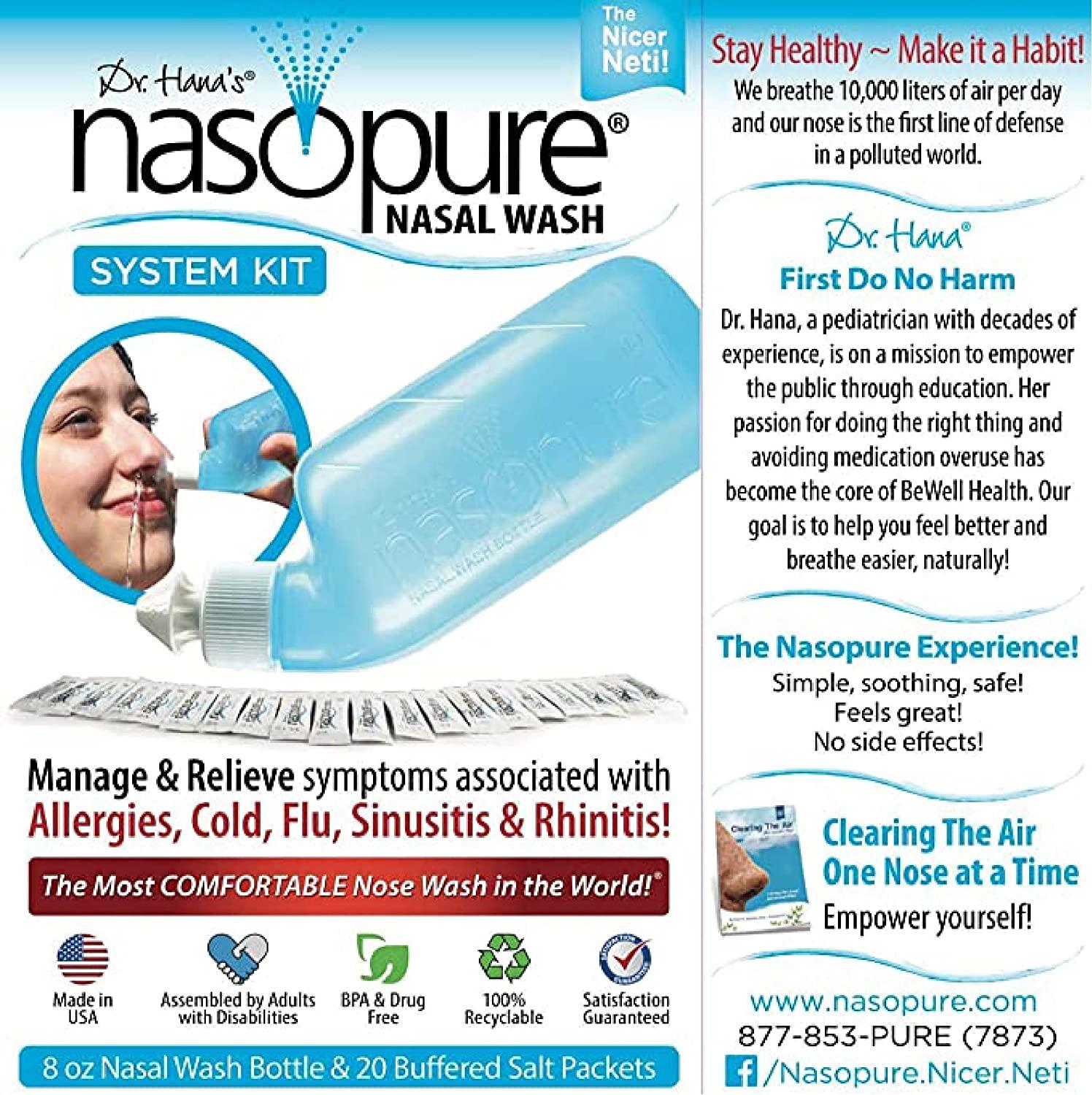 Nasopure Nasal Wash System Kit - Comfortable Sinus Rinse with 8oz ...