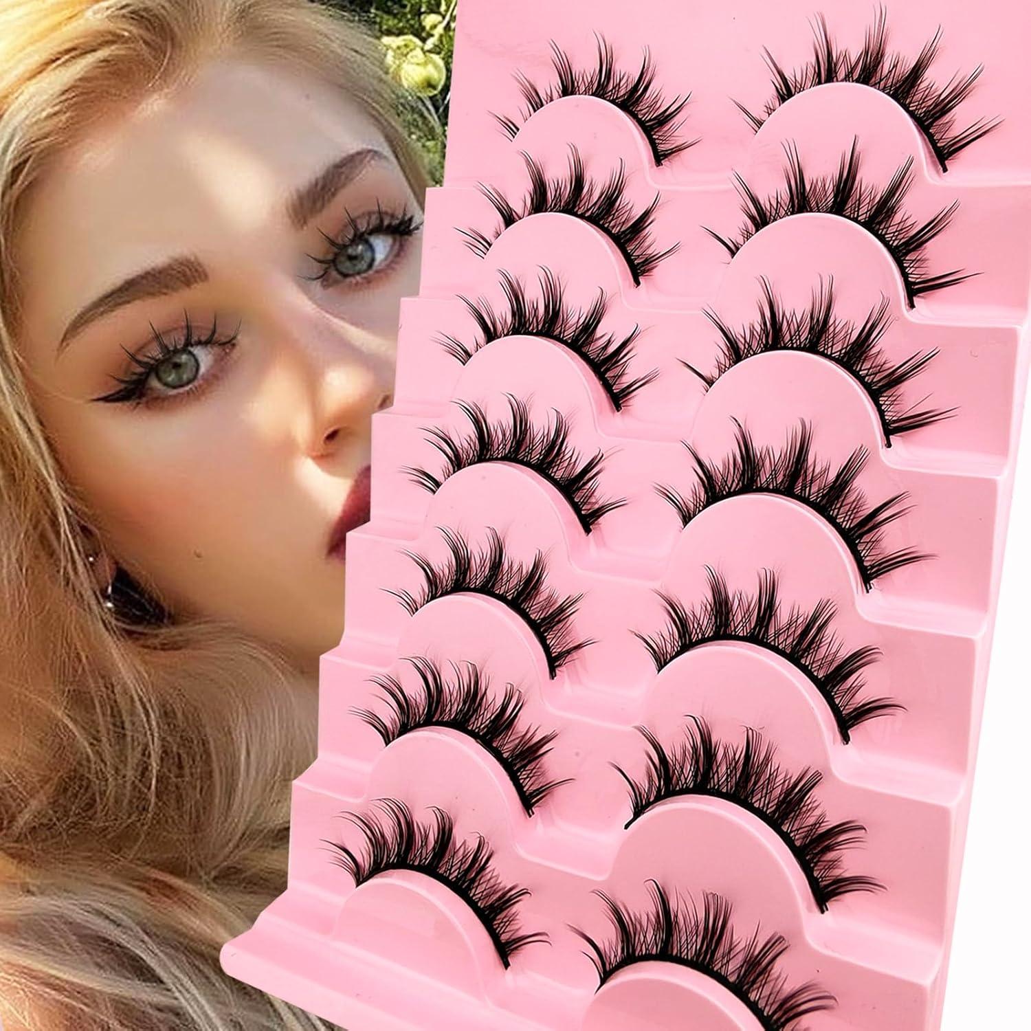 7 Pairs Manga False Eyelashes - Natural Look Anime & Cosplay Lashes ...