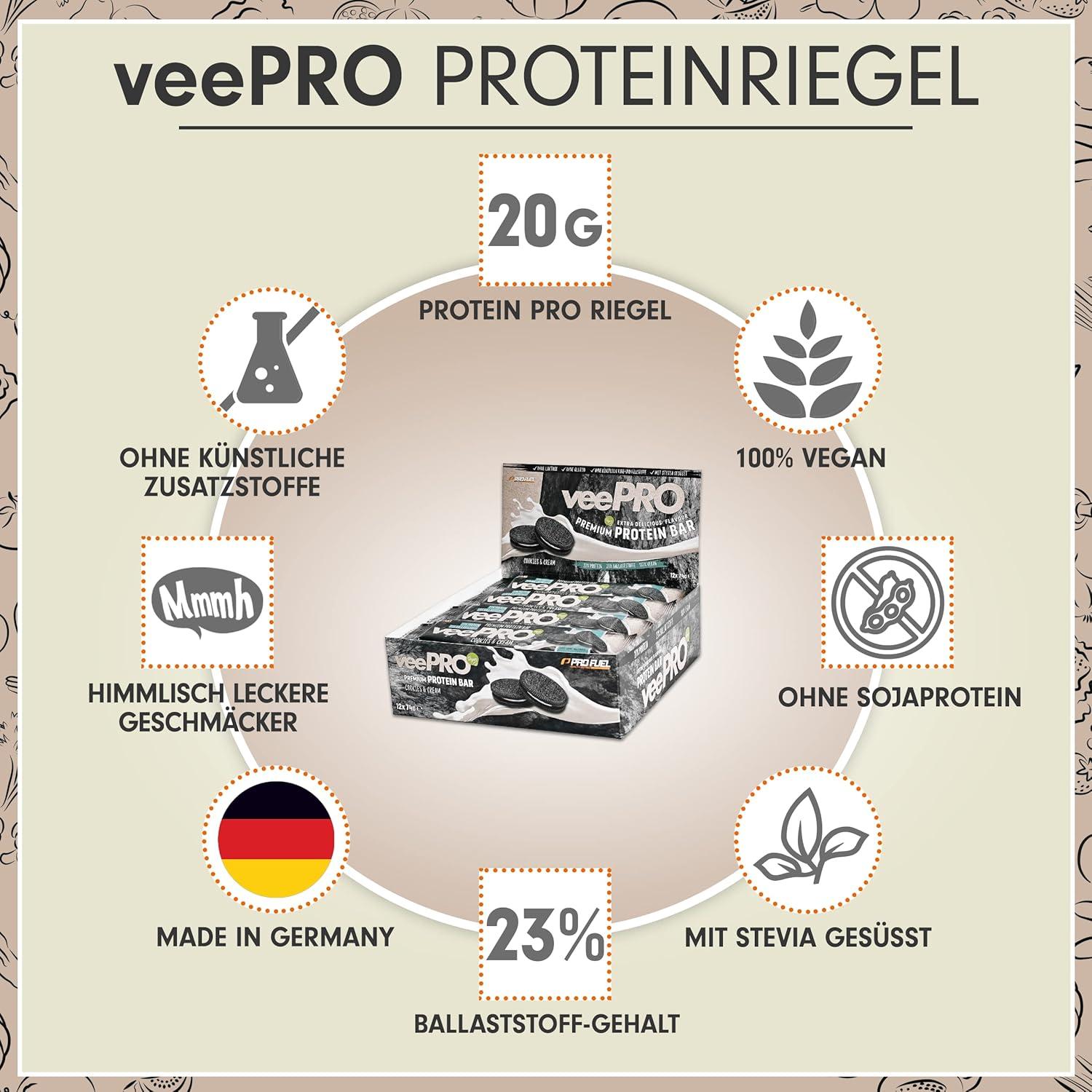 Vegan Protein Bar Cookies & Cream - 20g Protein 27% Fiber - Gluten-Free ...