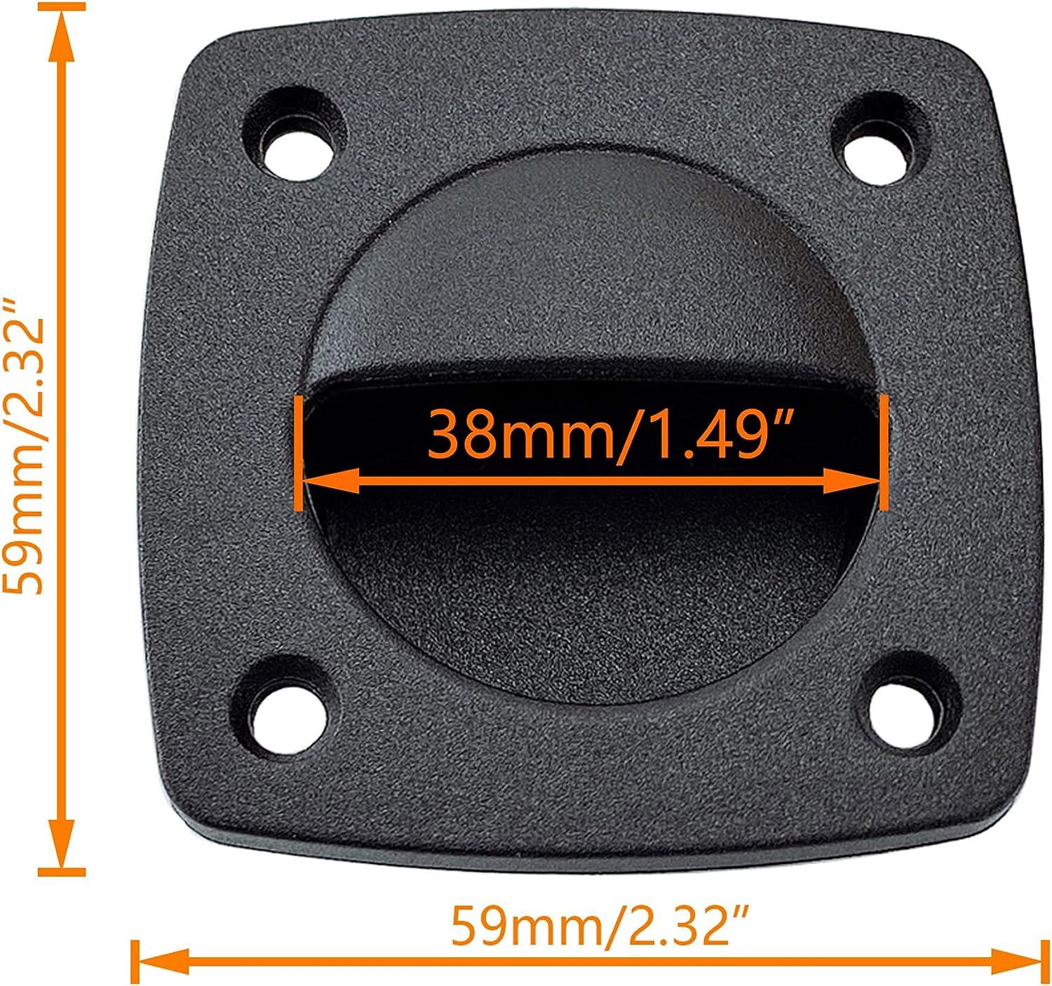 LEQMG Black Nylon Flush Pull Recessed Sliding Door Handle - Set of 4 ...