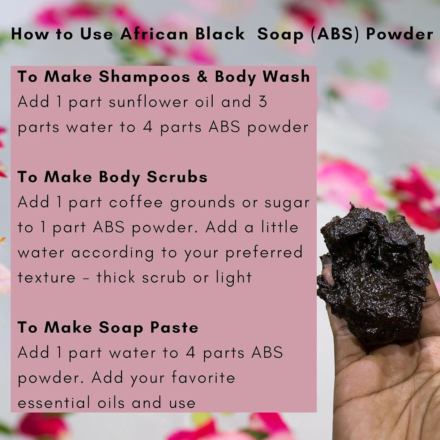 Organic Raw African Black Soap Powder - Natural Skin Care Hair Care ...
