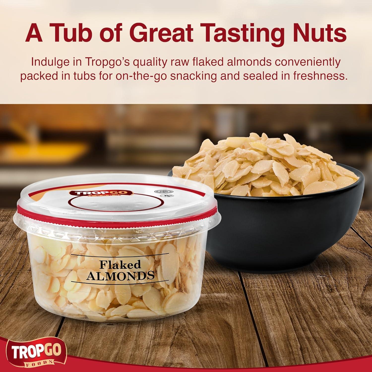 Tropgo Flaked Almonds - Finely Sliced Almond Nuts in a Resealable and ...