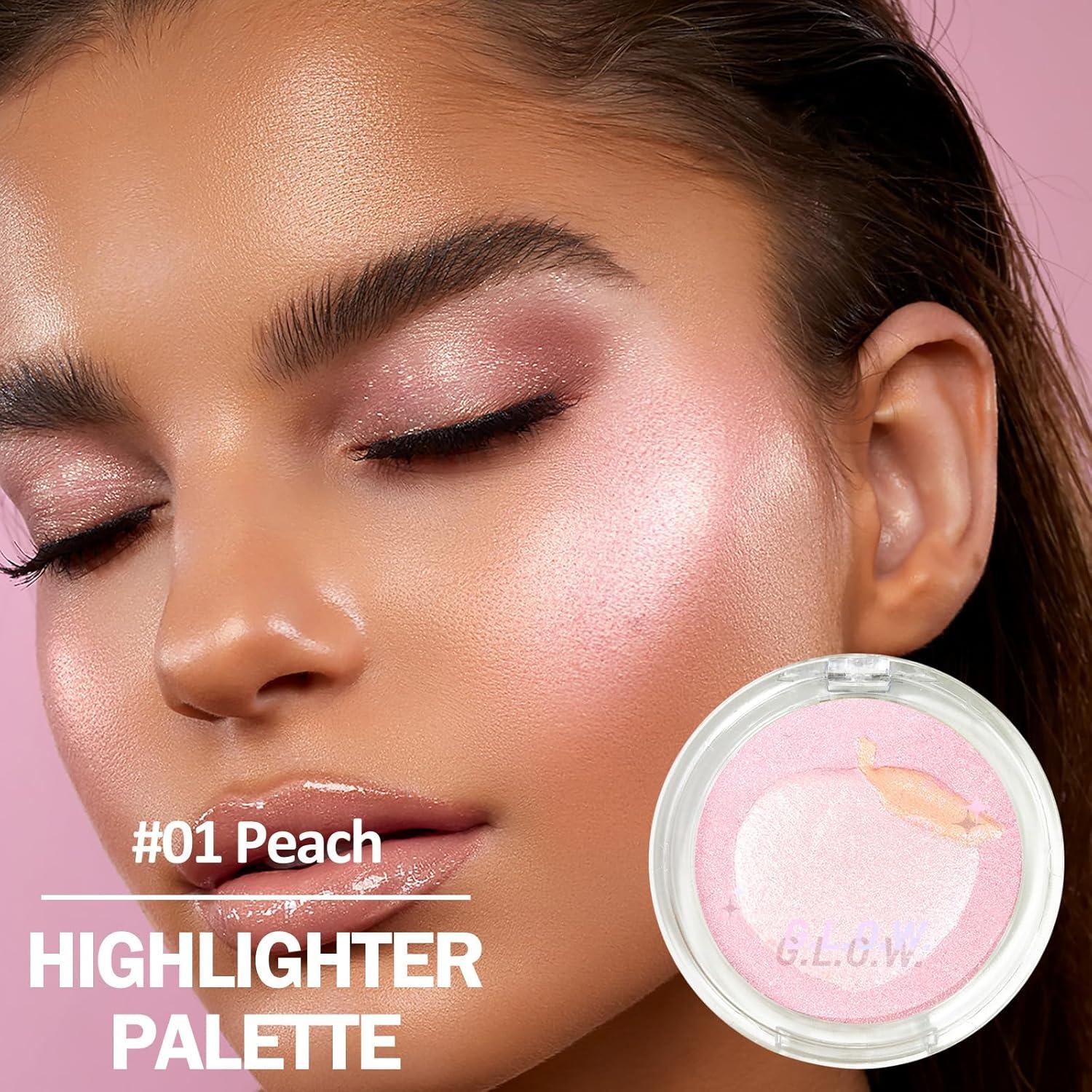 Prreal Multi-Color Highlighter Palette - Peach Highlighter & Blendable ...