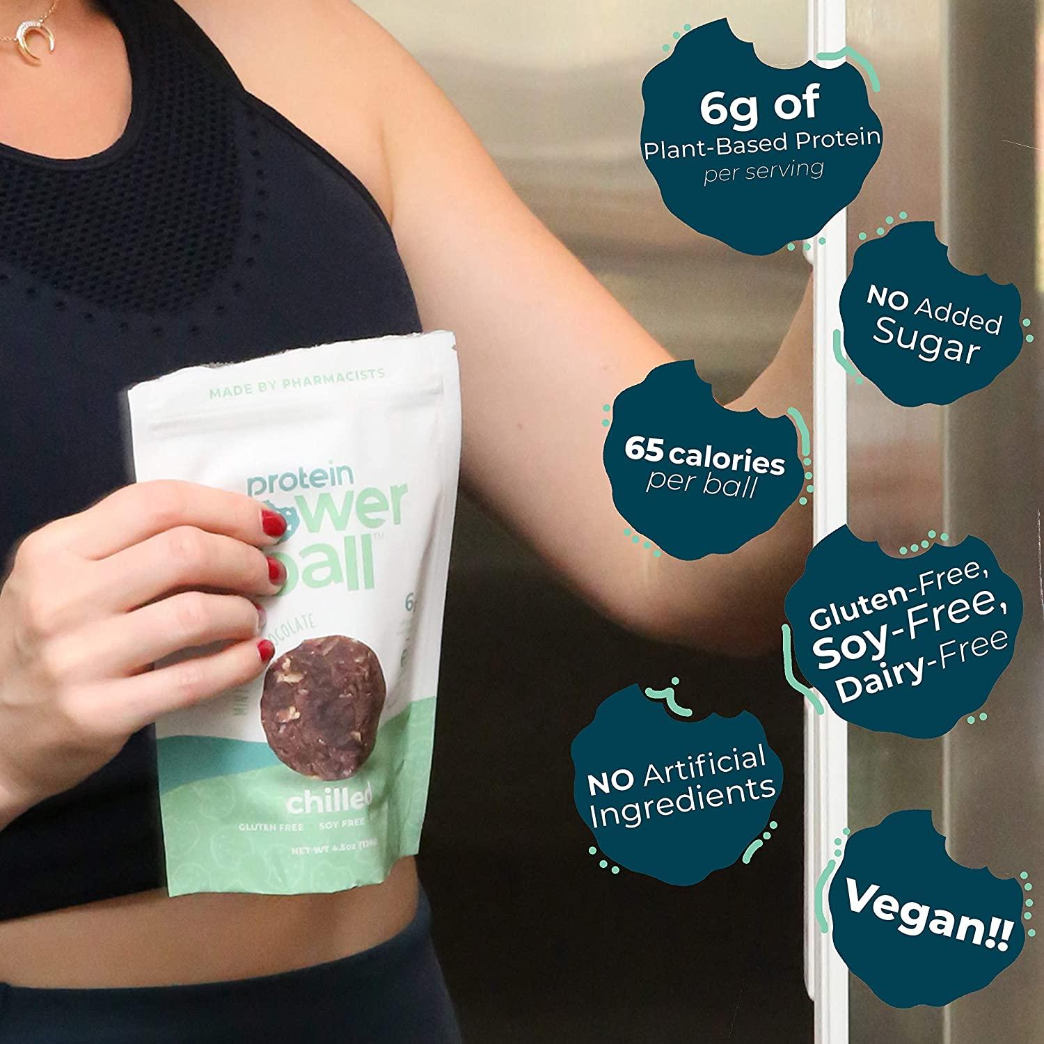 Protein Power Ball Healthy Snacks - Mint Dark Chocolate Vegan Energy ...