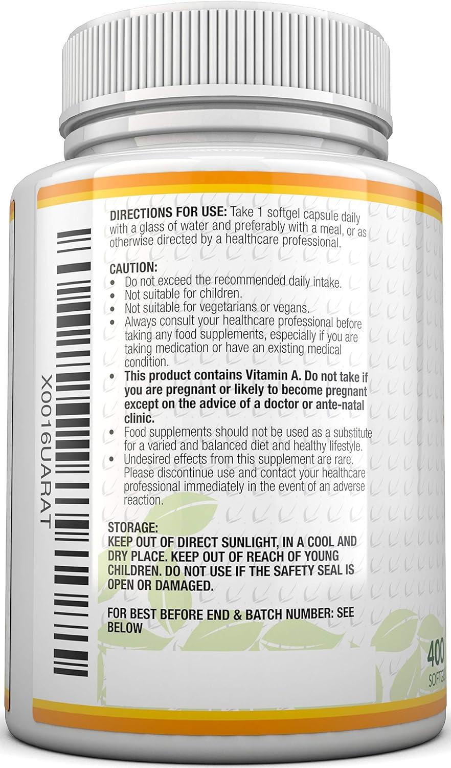 Vitamin A 8000 IU Softgels - 400 Count - High Strength Retinol ...