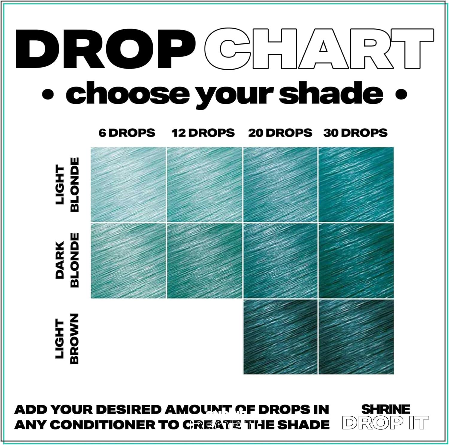 SHRINE Drop It Semi-Permanent Hair Dye Drops Aqua 20ml aqua 20 ml (Pack ...