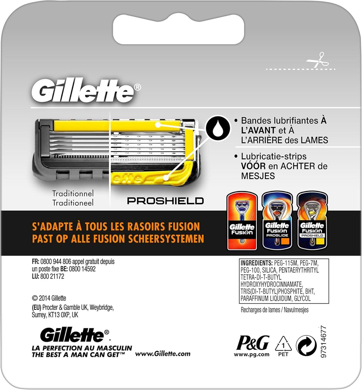 Gillette Fusion ProShield Power Razor Blades for Men - Premium Shaving ...