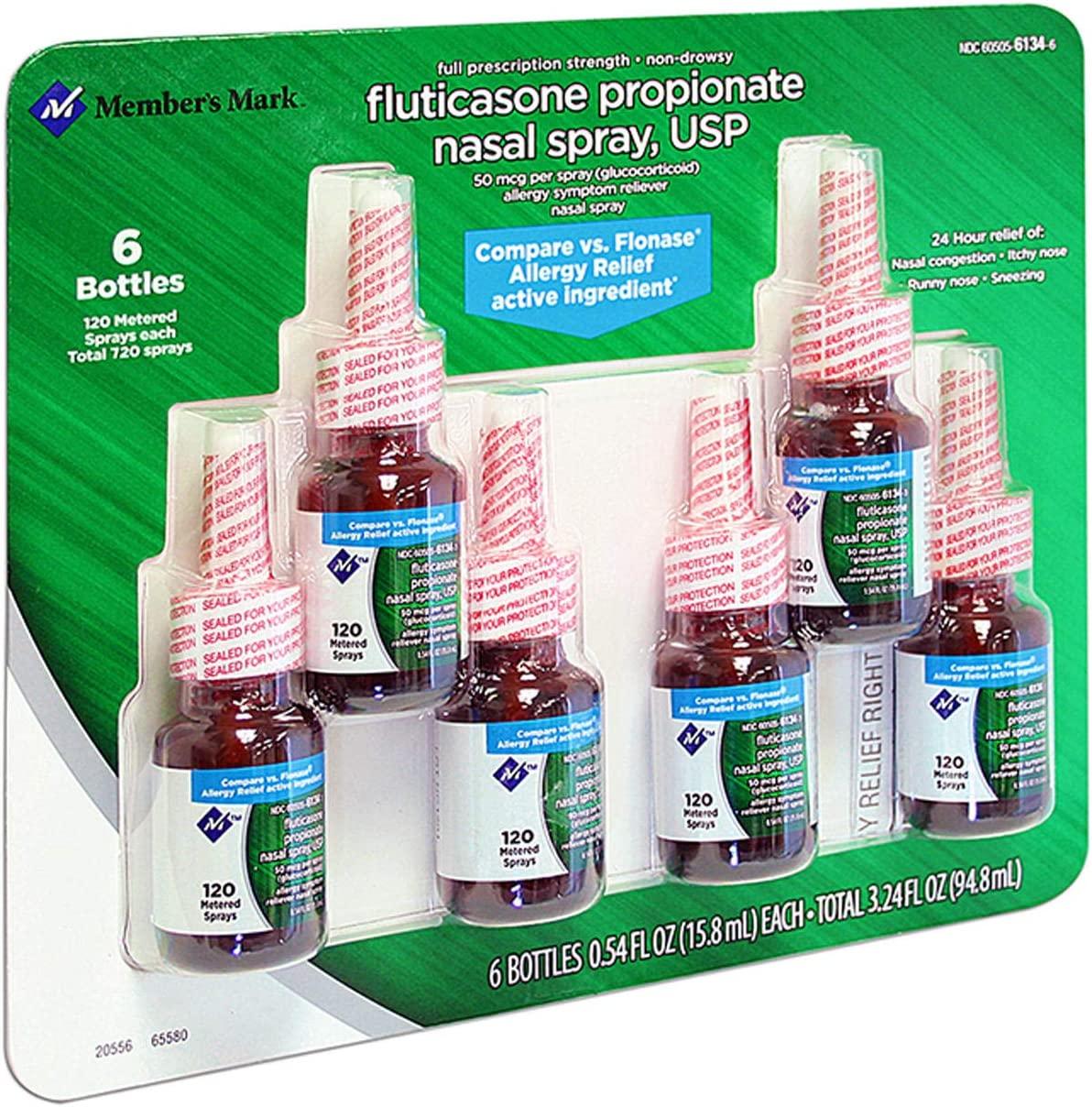 Member's Mark Fluticasone Propionate Nasal Spray 6-Pack 0.54 fl. oz ...