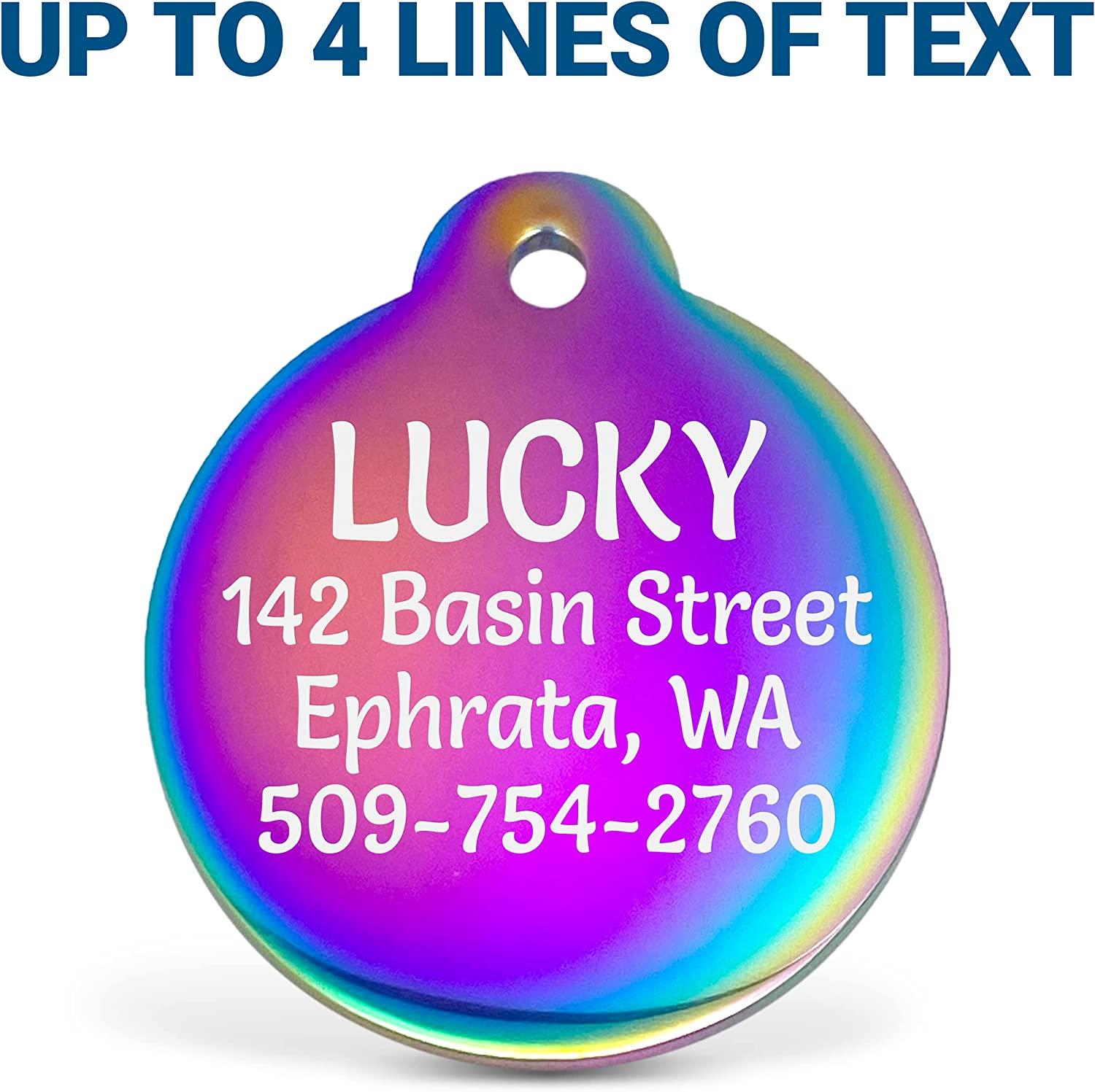 Personalized Rainbow Steel, Black Steel, or Brass Dog Tags - Custom ...