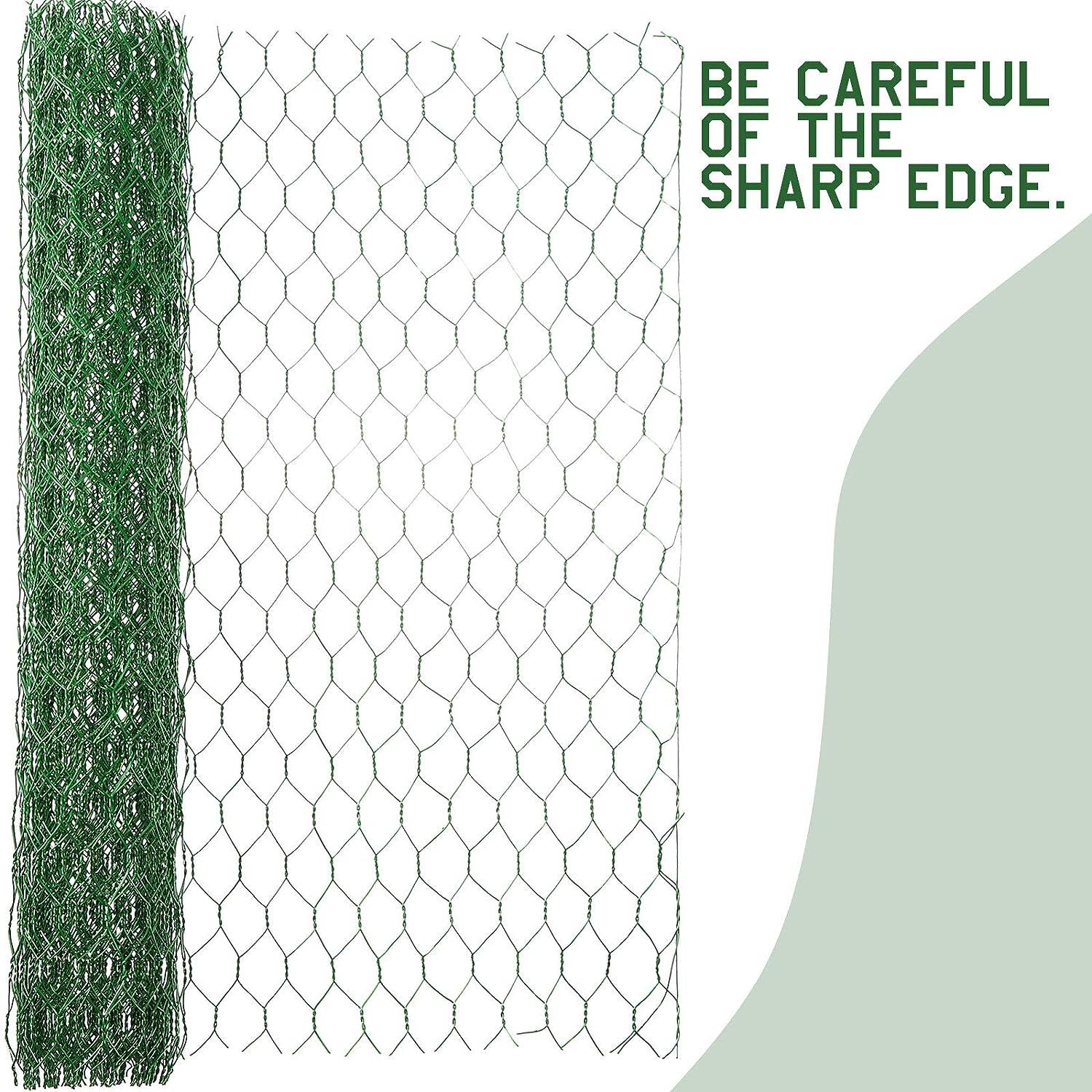 SATINIOR 2 Sheets Galvanized Chicken Wire Net 13.7 x 40 Inches for ...