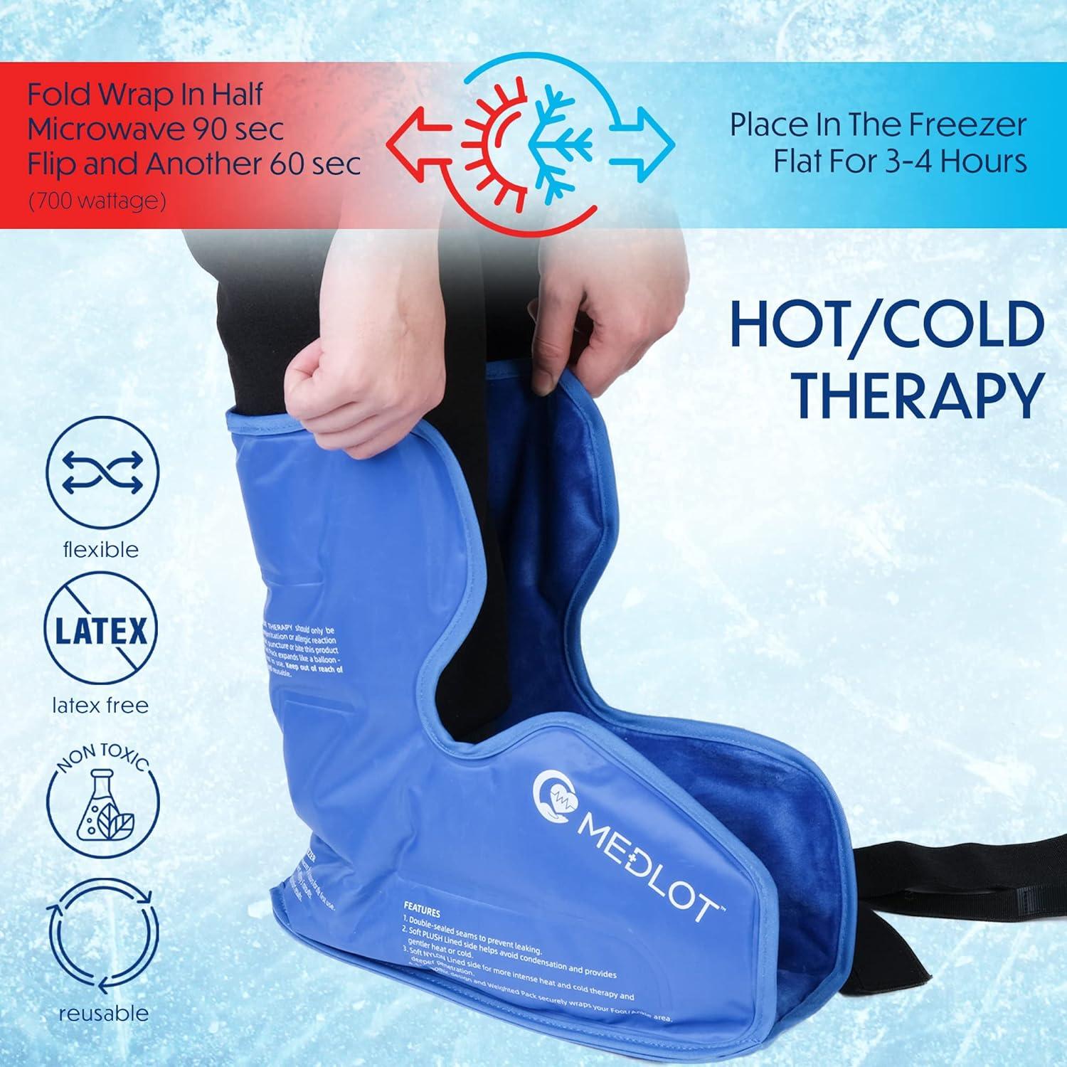 Large Foot Ankle Ice Pack Wrap for Achilles Tendonitis & Plantar ...