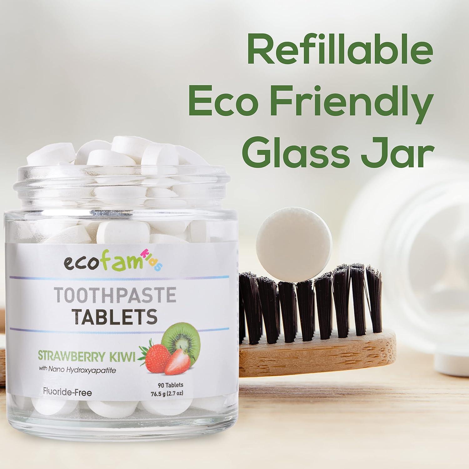 Toothpaste Tablets Strawberry Kiwi | Fluoride-Free Chewable Nano ...