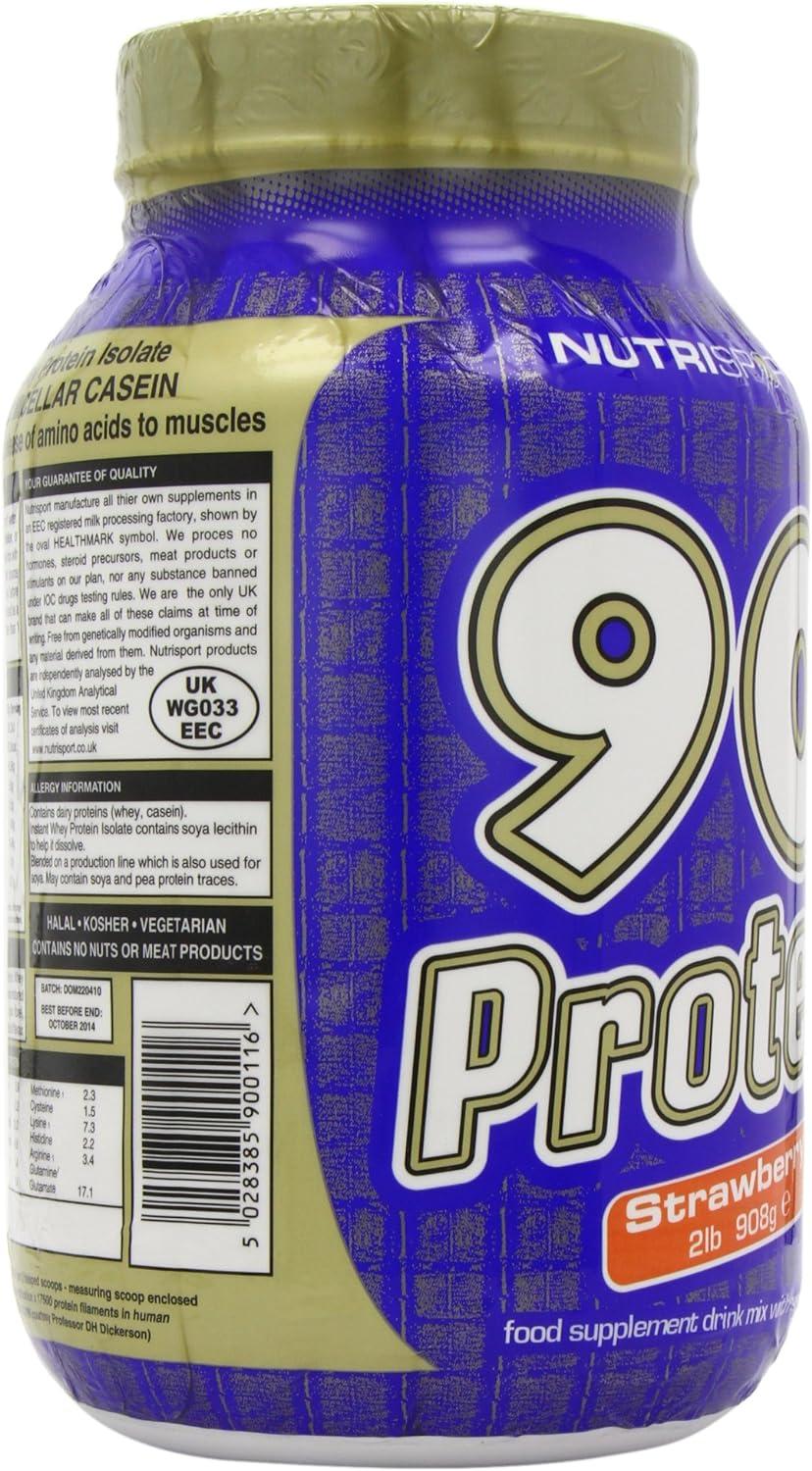 Nutrisport 90+ Protein 908g Strawberry - Premium Whey Protein Powder ...