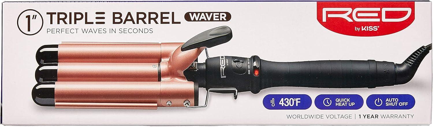 RED 1 Triple Barrel Curling Iron - Up to 430 F Worldwide Voltage ...