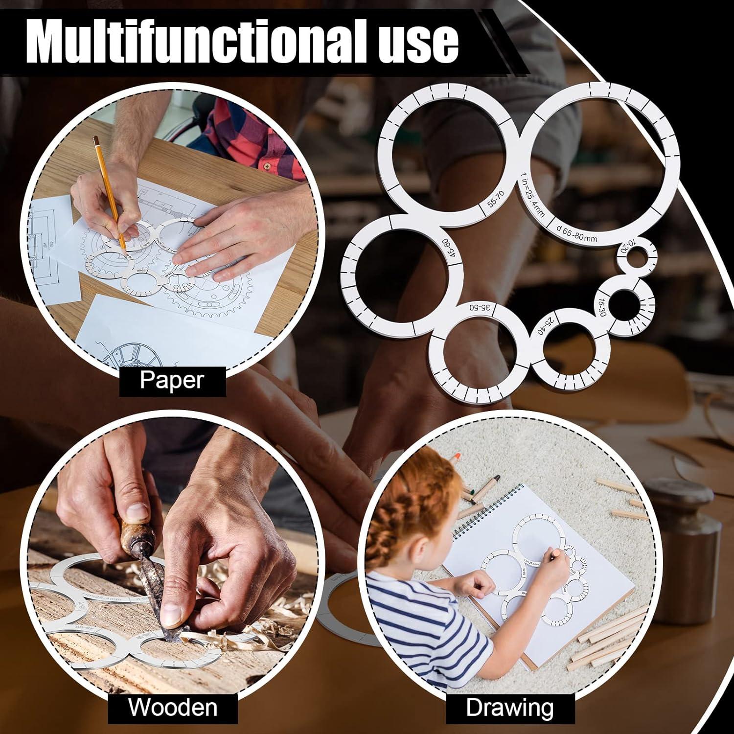 Leather Crafting Tools: Corner Cutting Ruler, Metal Circle Template ...